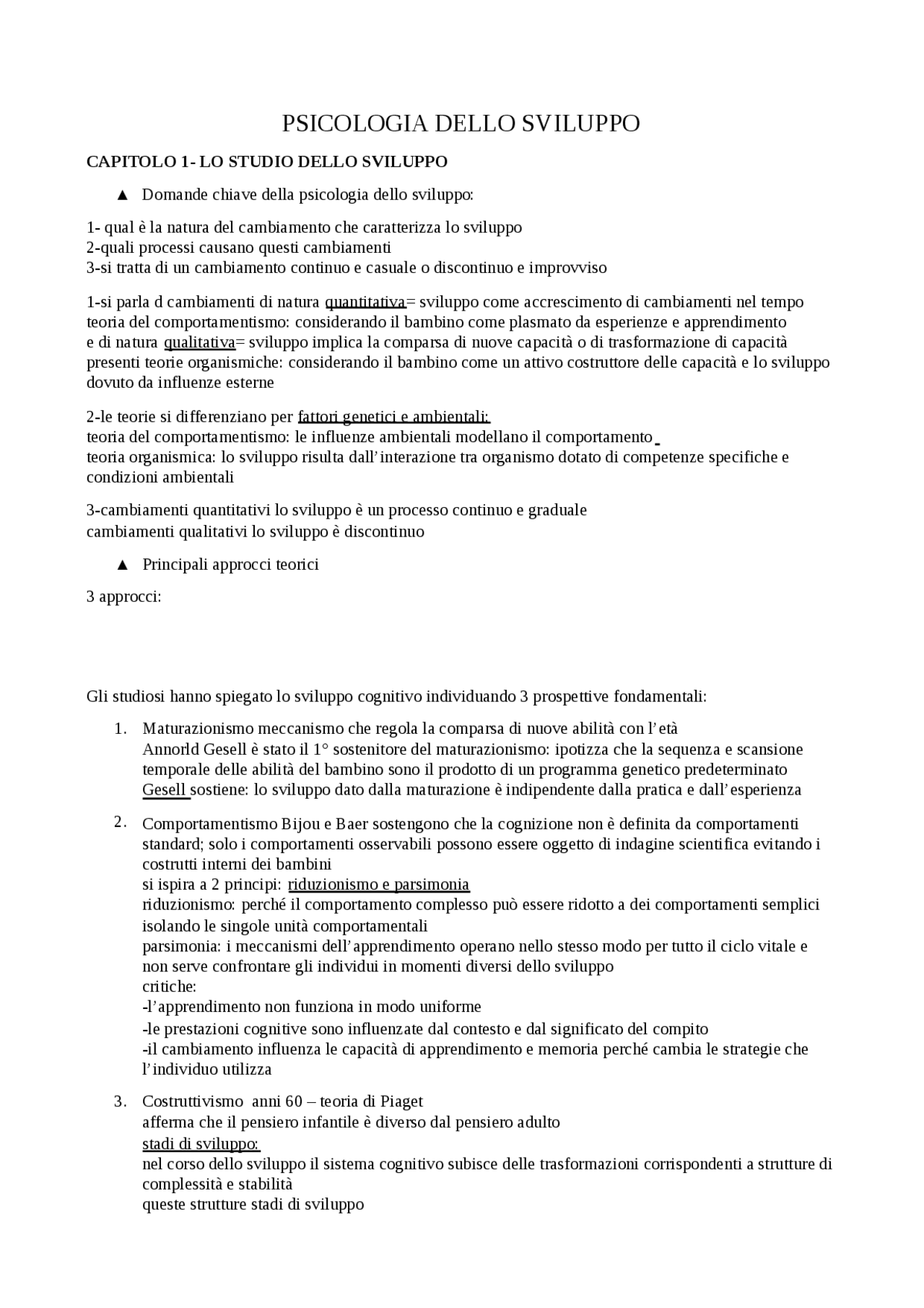 Manuale Di Psciologia Dello Sviluppo Docsity