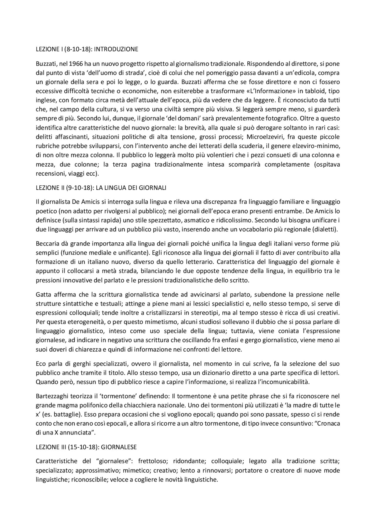 Riassunto Esercitazione Di Italiano Prof Rossi Unicatt Docsity