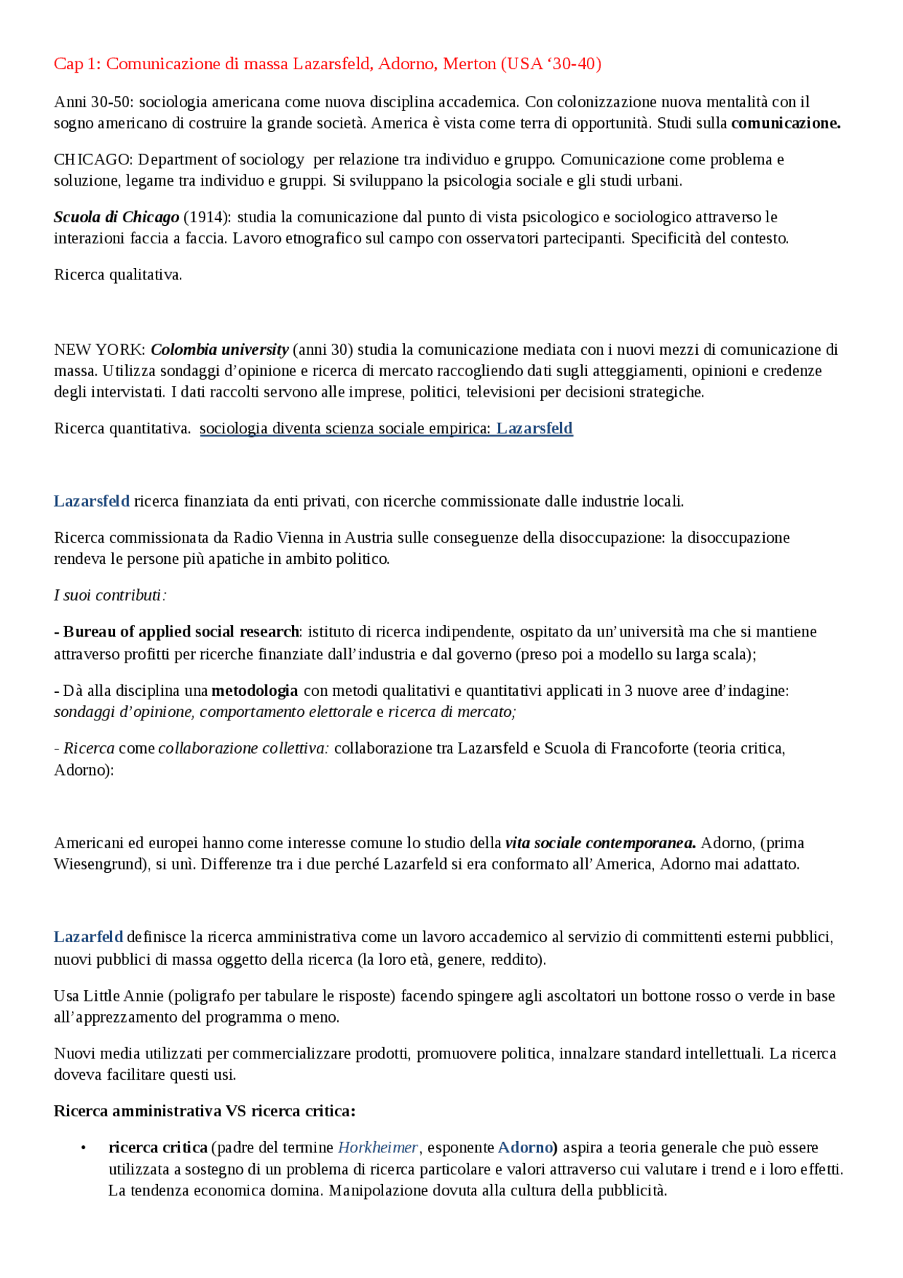 Riassunto Media E Comunicazione Capitolo 1 Docsity