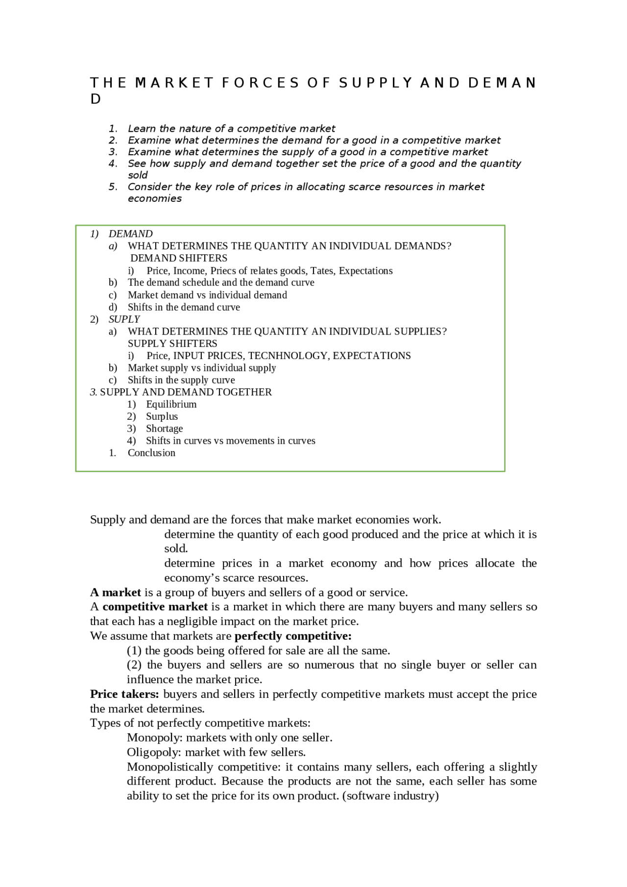 Mankiw Introduction to economics - Docsity