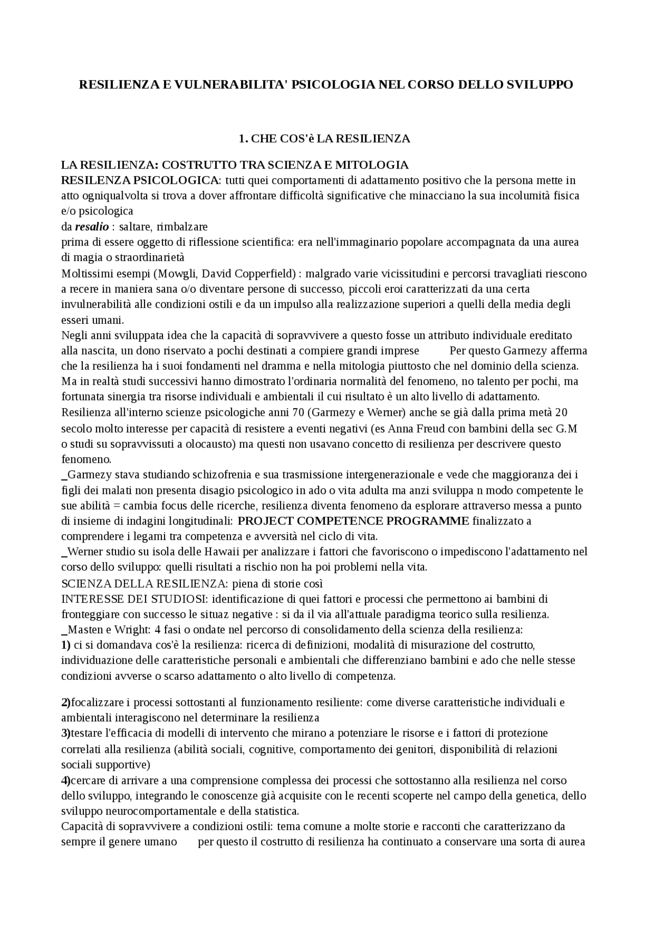 Resilienza E Vulnerabilità Docsity