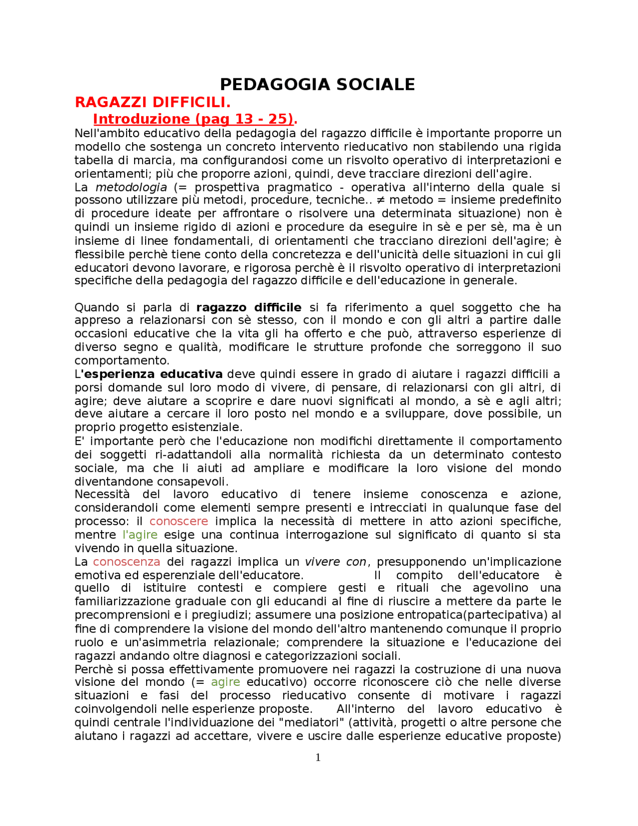 Ragazzi Difficili Pedagogia Interpretativa E Linee Dintervento Docsity