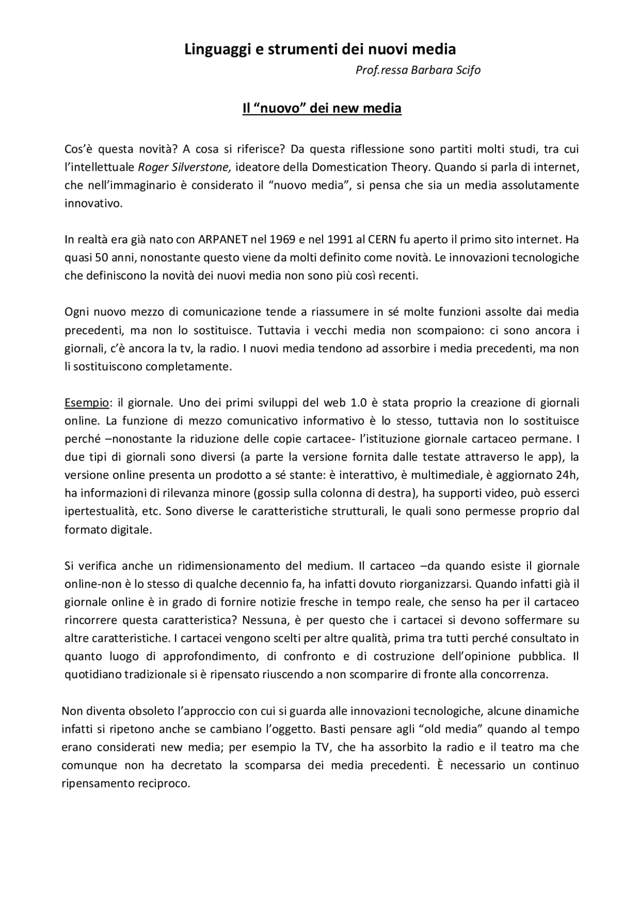 Linguaggi Dei Nuovi Media Docsity