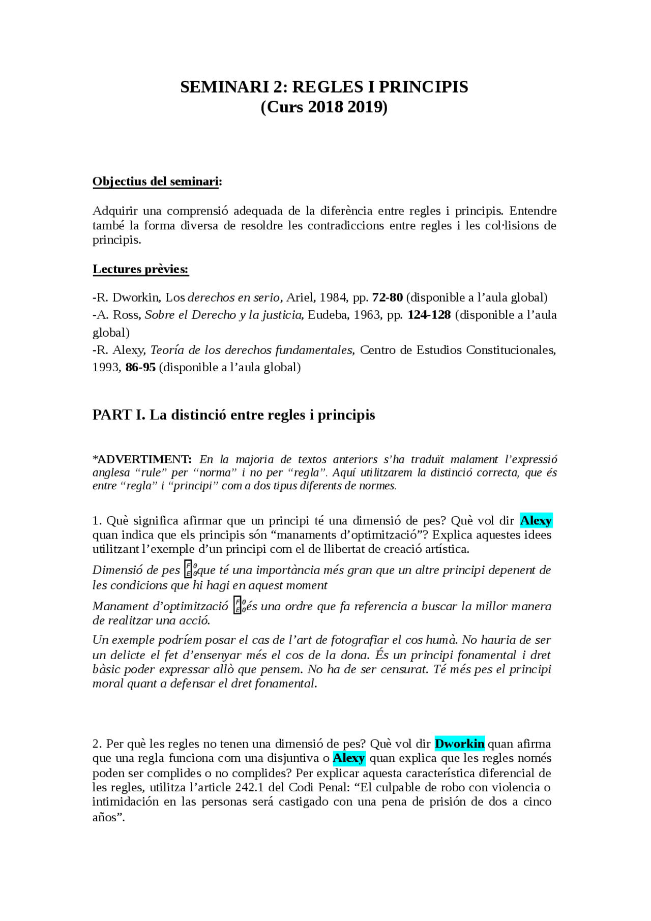 Seminari 2 Teoria Del Dret Docsity