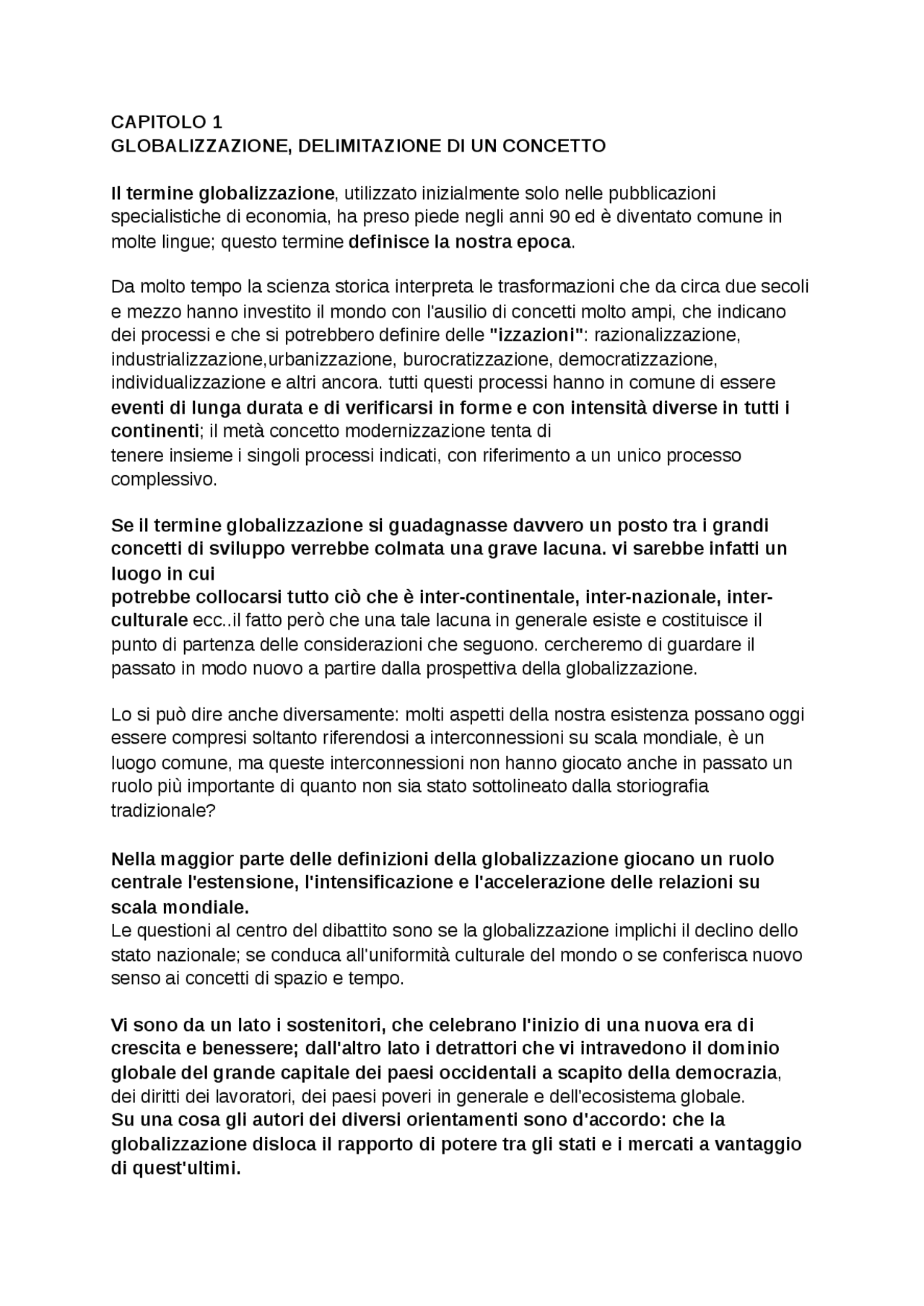 Storia Della Globalizzazione Docsity