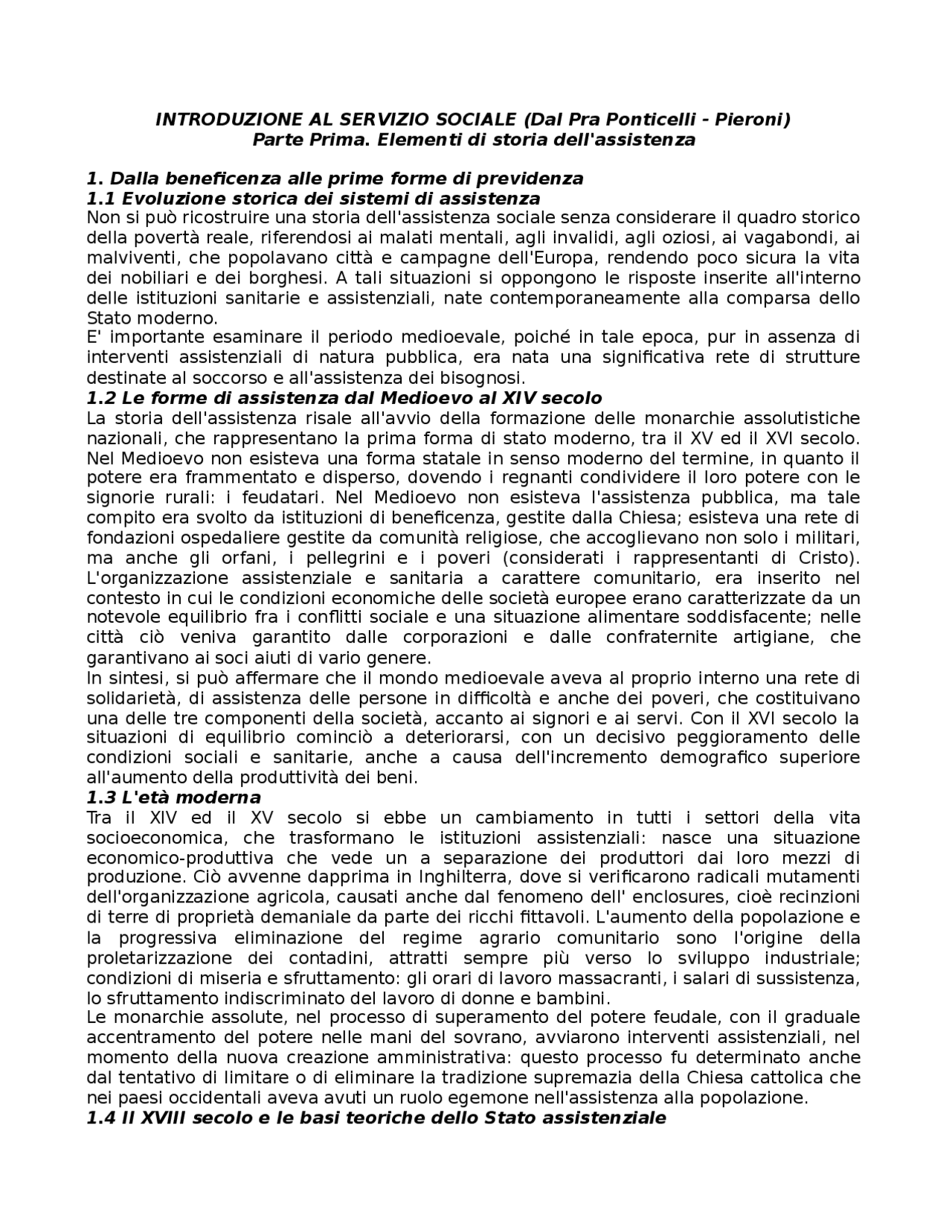 Introduzione Al Servizio Sociale Docsity