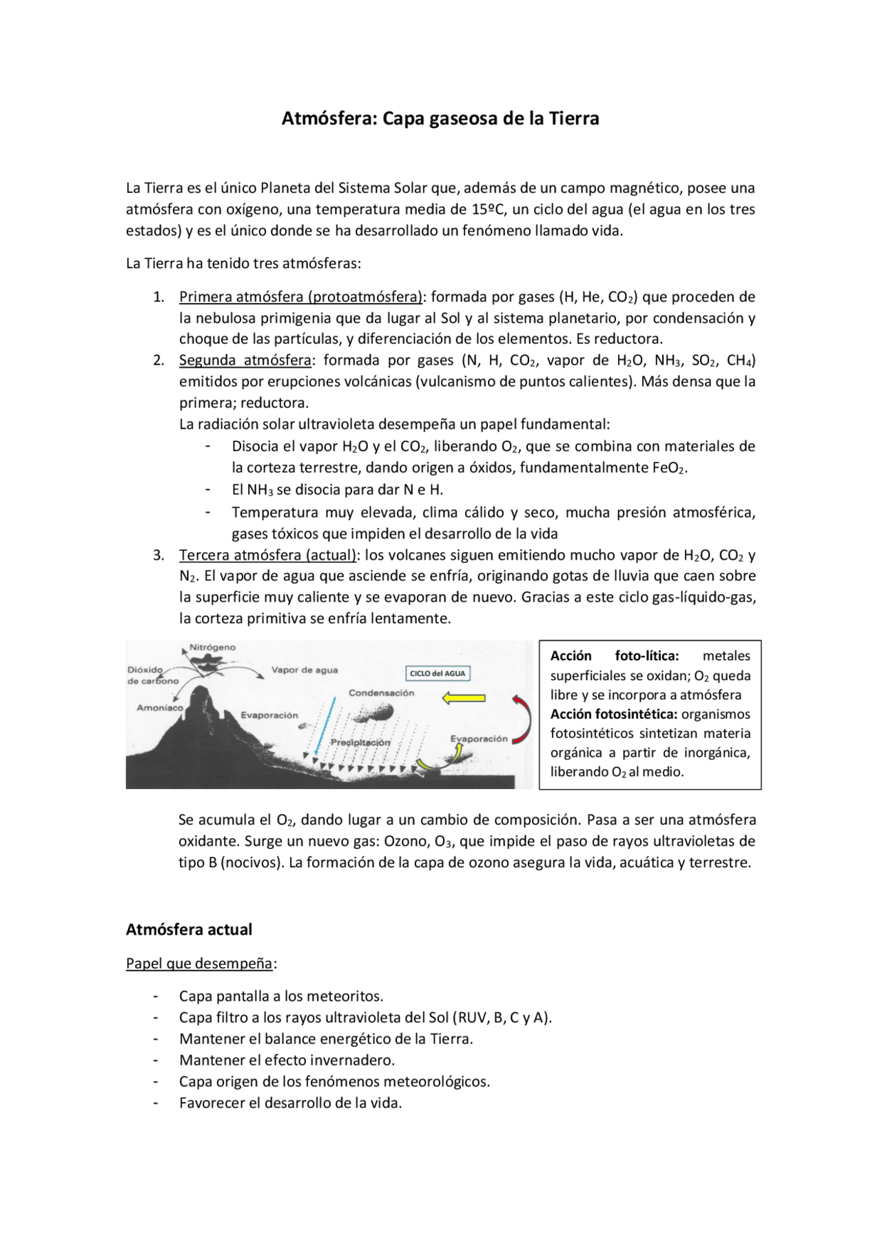 Atmósfera Geología Docsity