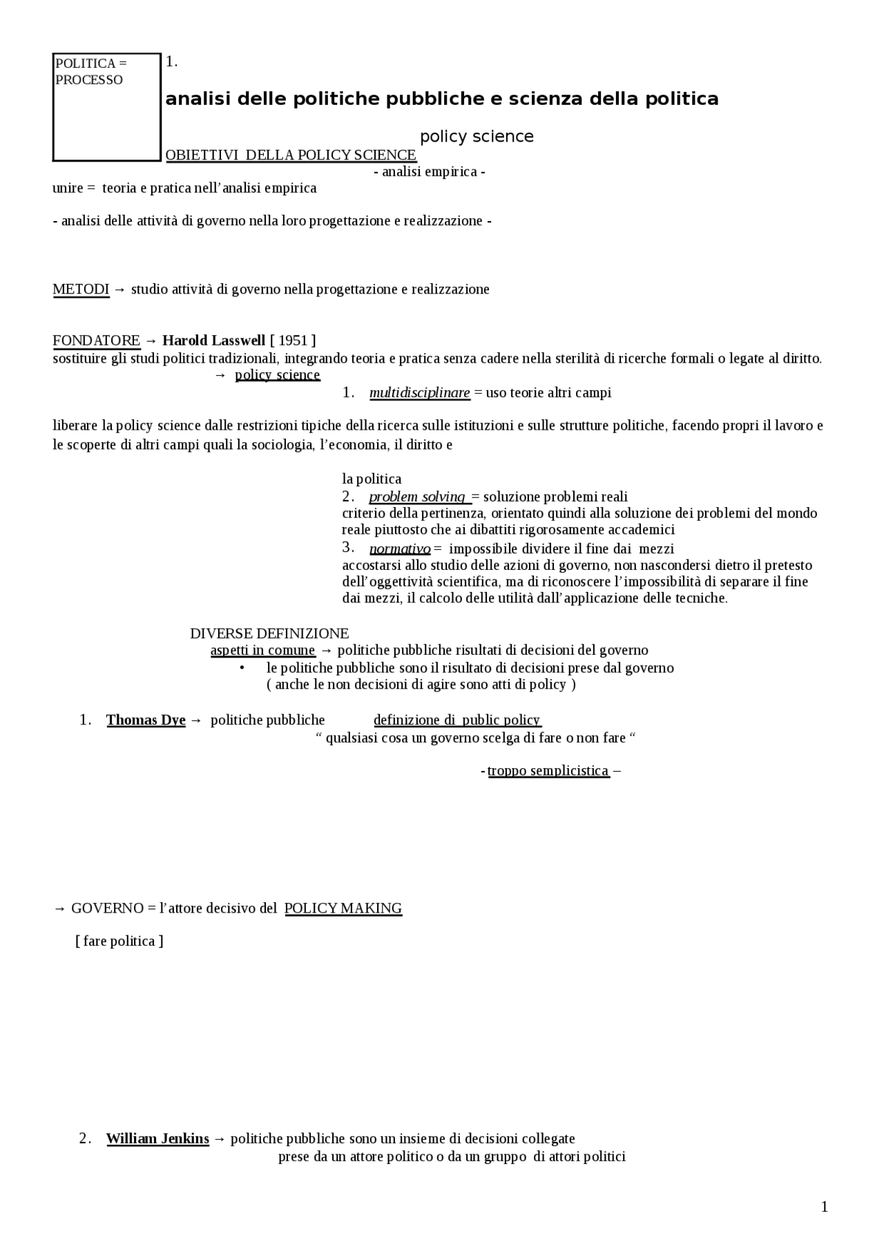 Analisi Delle Politiche Pubbliche Docsity