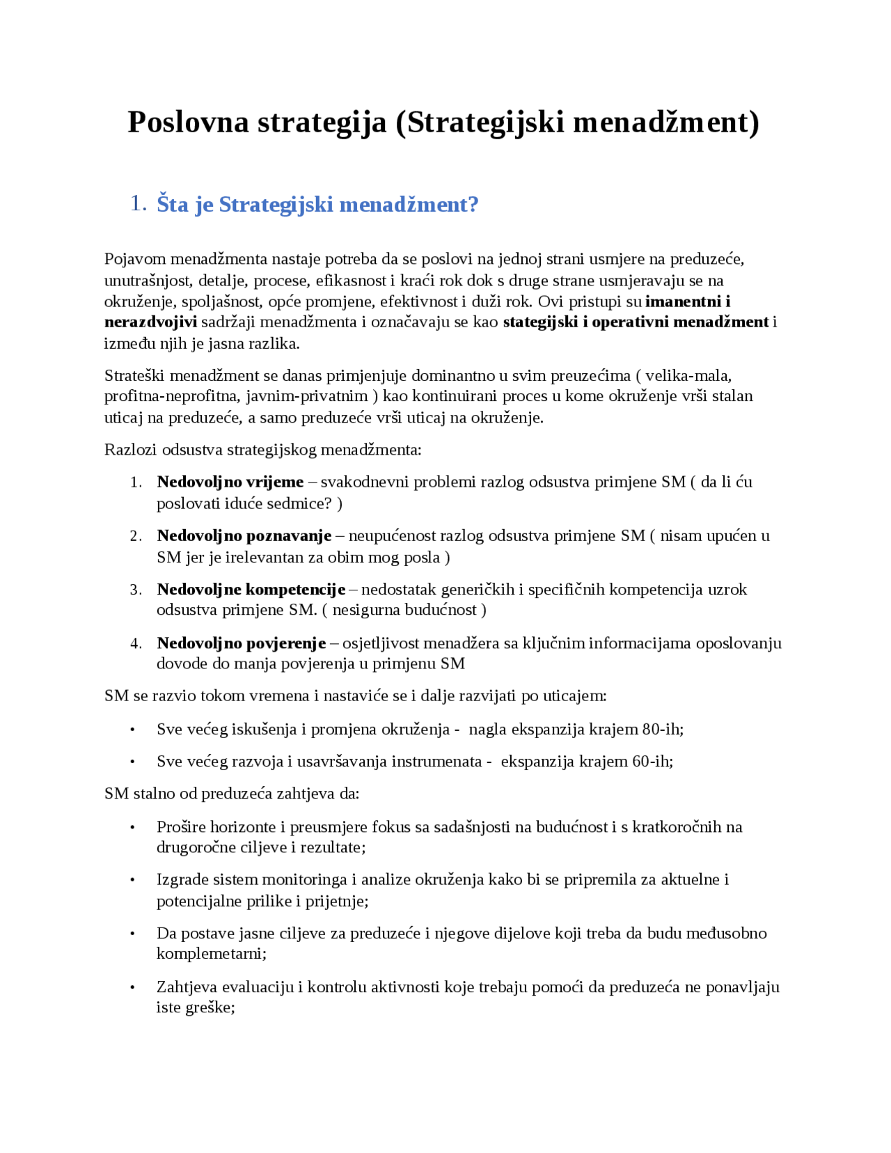 Razumijeavnje Portera Rezime Predlog Strateški Menadžment Docsity