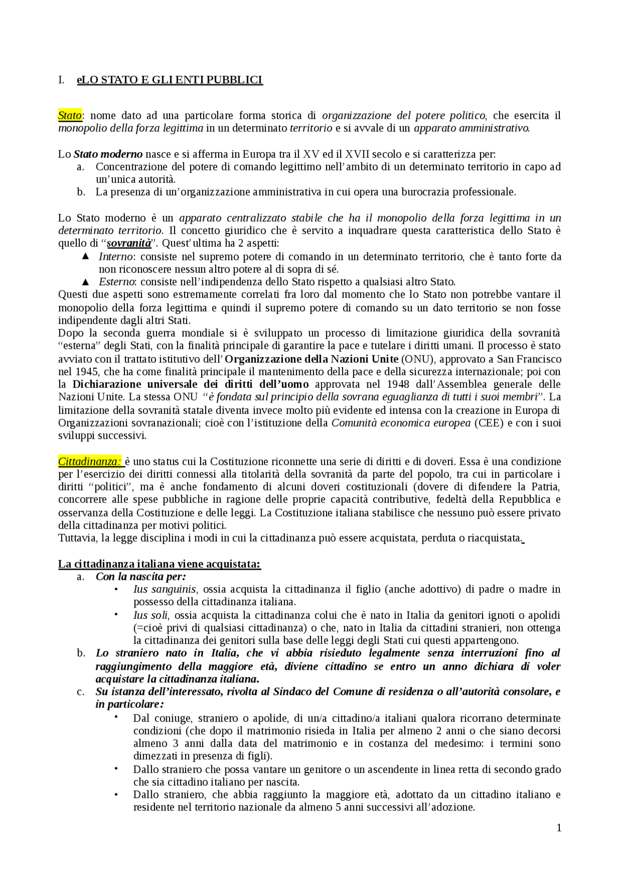 Riassunti Completi Diritto Pubblico Prof Nugnes Prove Desame Di