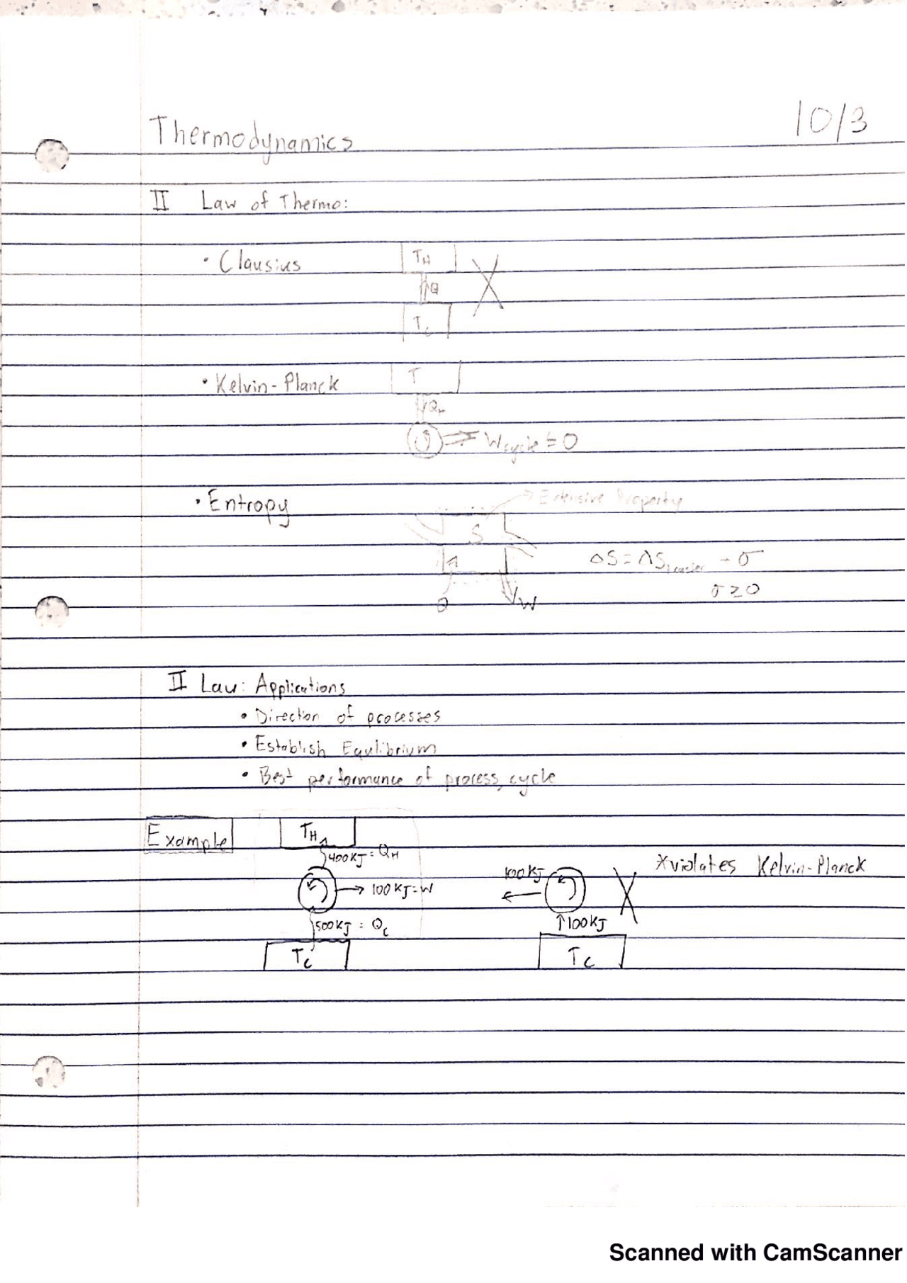 2nd Law Of Thermodynamics Lecture Docsity
