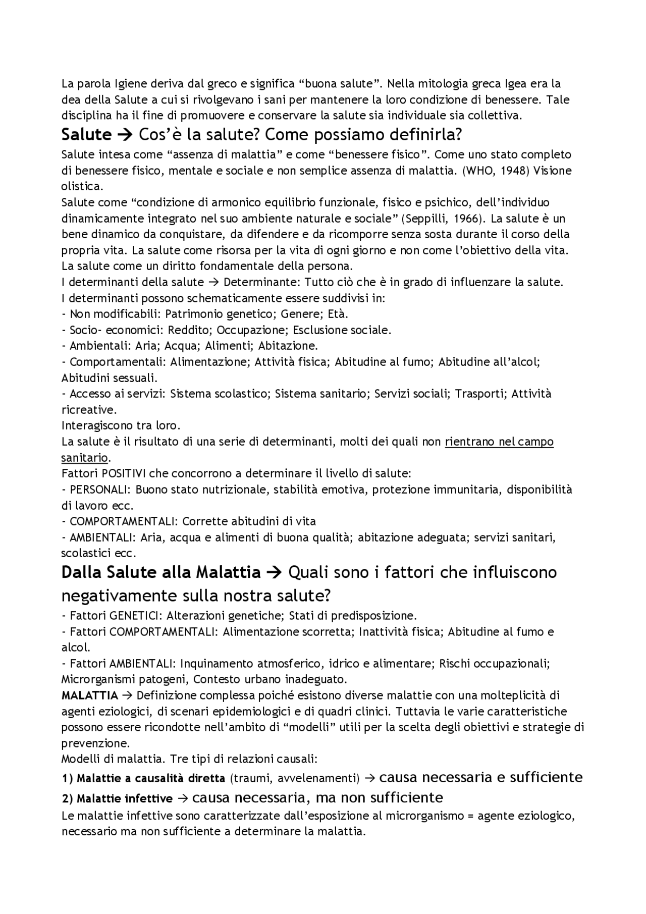 Riassunto Di Igiene Libri E Slides Appunti Docsity