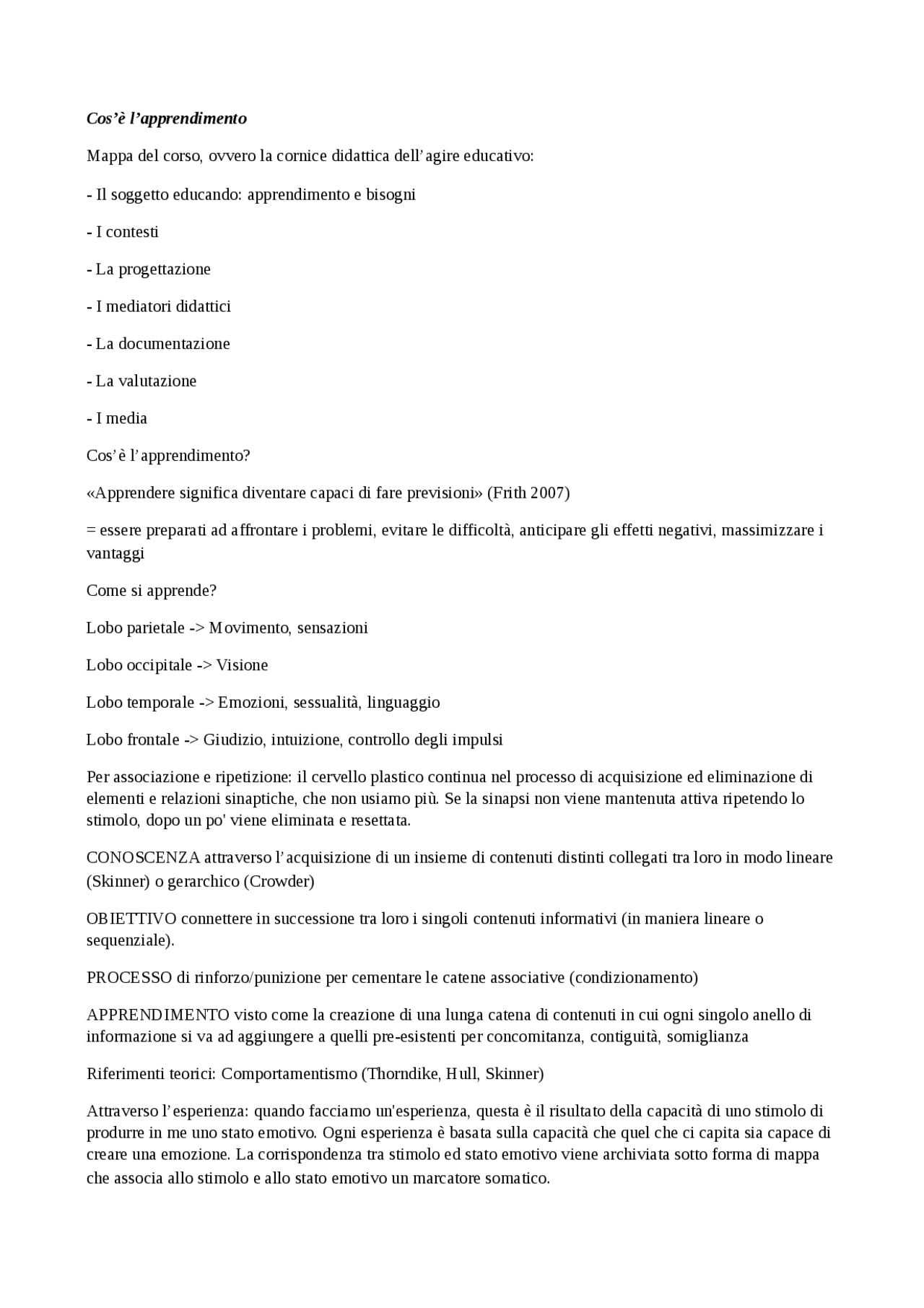 Appunti Elementi Di Didattica Docsity