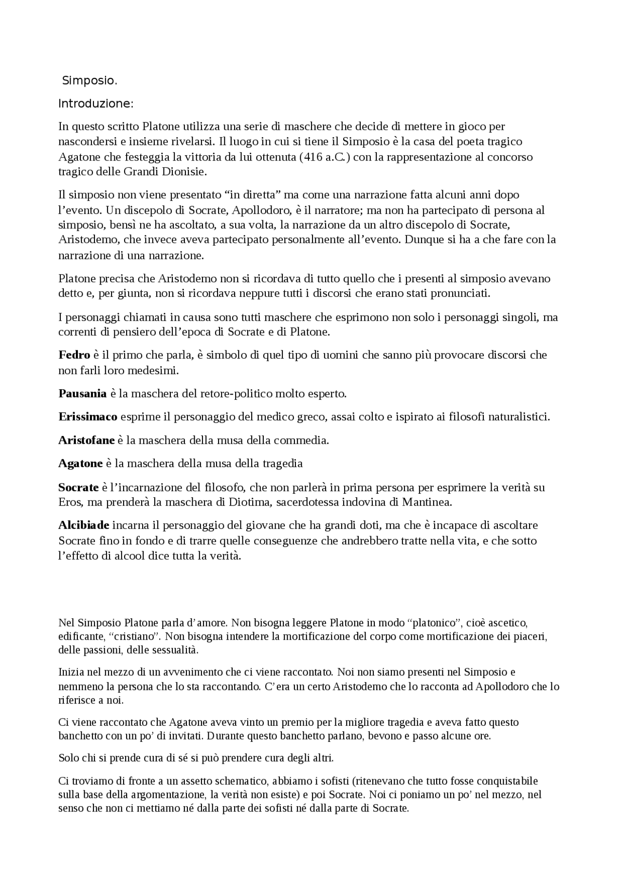 Simposio Di Platone Docsity