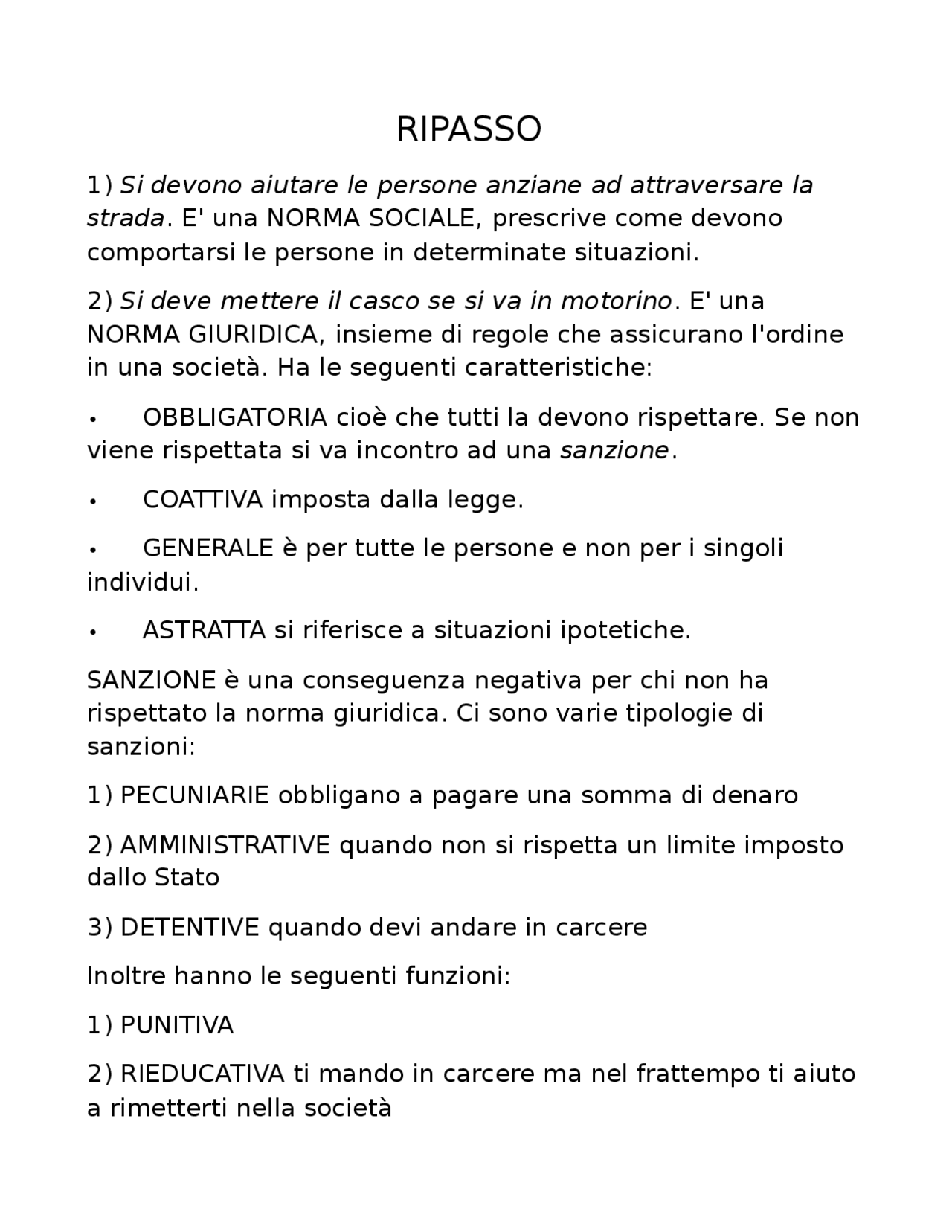 Ripasso Di Diritto Per Superiori Appunti Di Diritto Docsity
