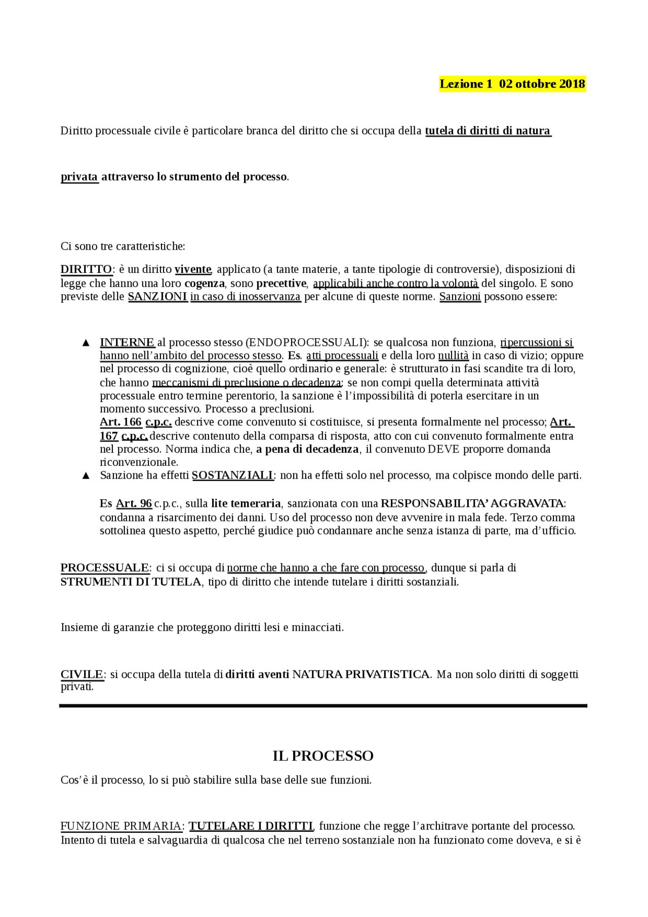 Appunti Diritto Processuale Civile 2018 Mod A F Danovi Docsity