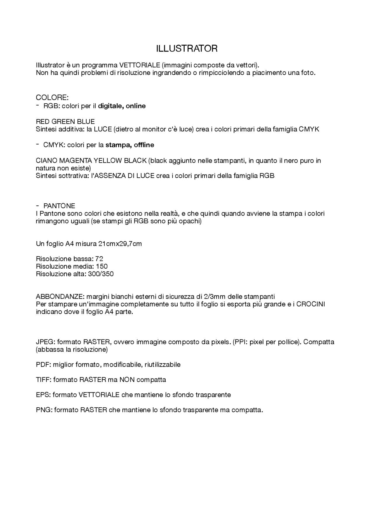 Guida all'utilizzo di Illustrator e comandi - Docsity