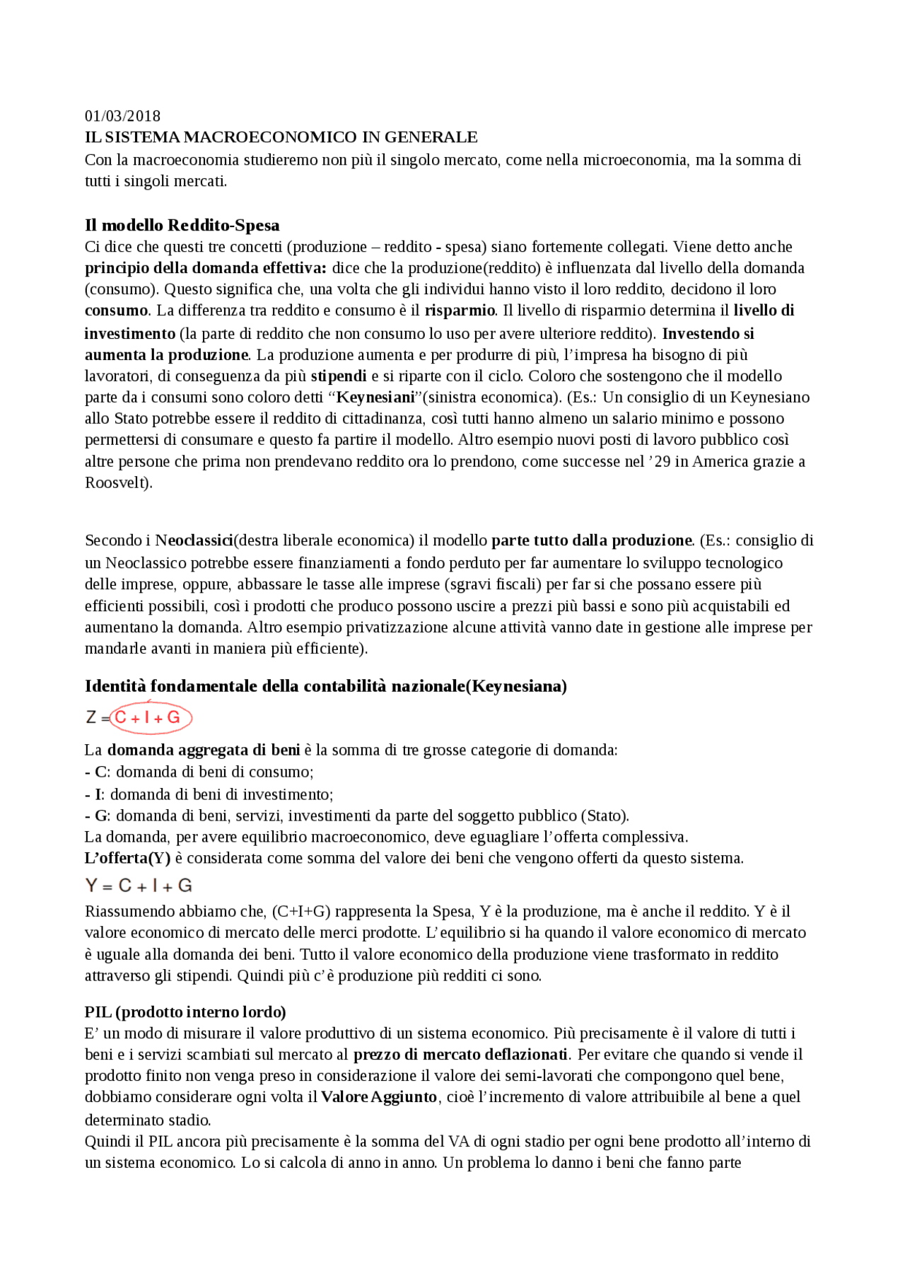 Macroeconomia Riassunto Docsity