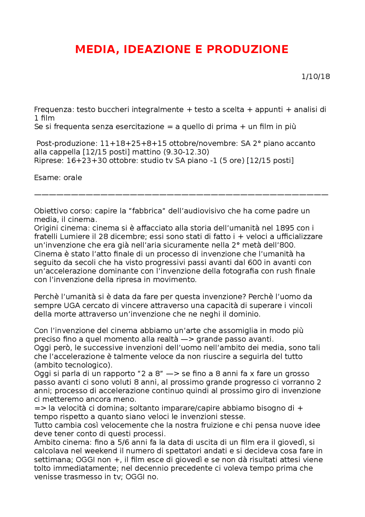 Media Ideazione E Produzione Docsity