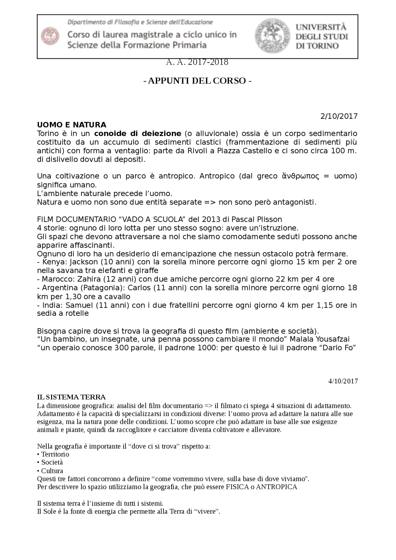 Appunti Cristiano Giorda Docsity