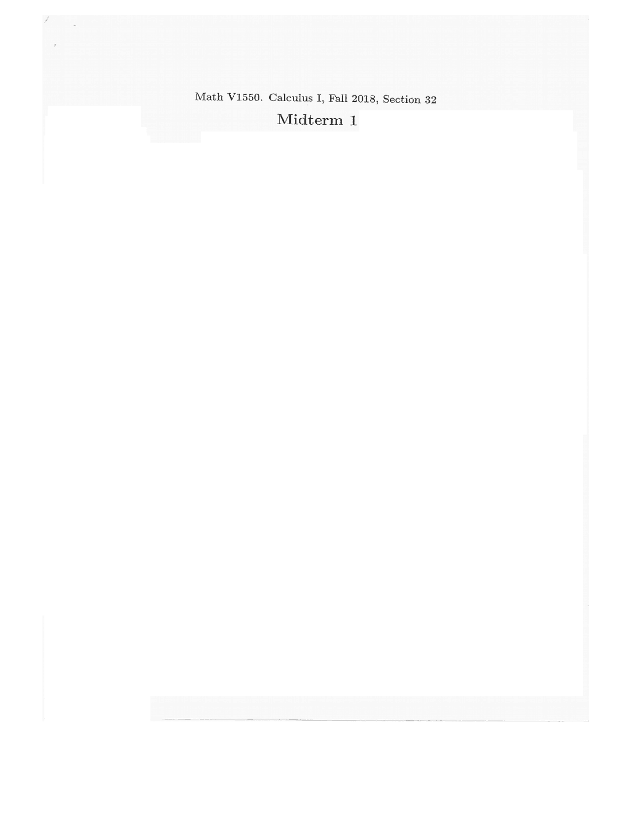 Midterm Exam 1 With 5 Problems Geometry And Calculus Math 1550