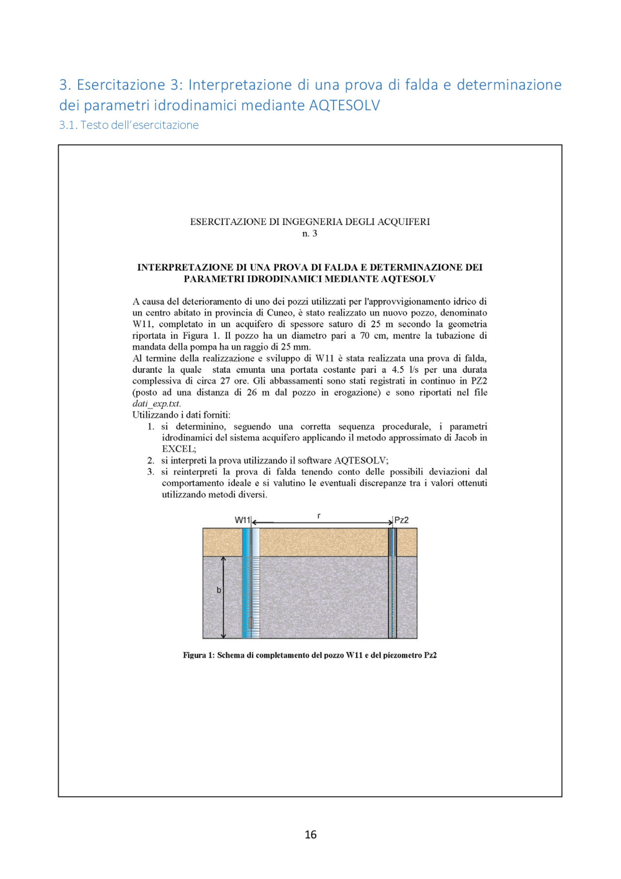Relazione Es 3 Ingegneria Degli Acquiferi Docsity