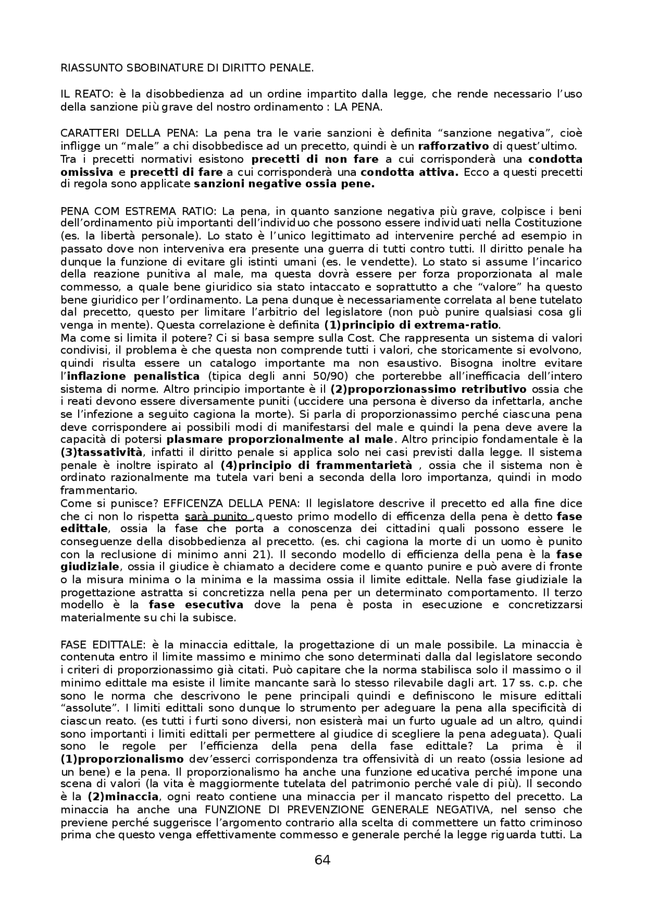 Diritto penale prof. Martini - Docsity