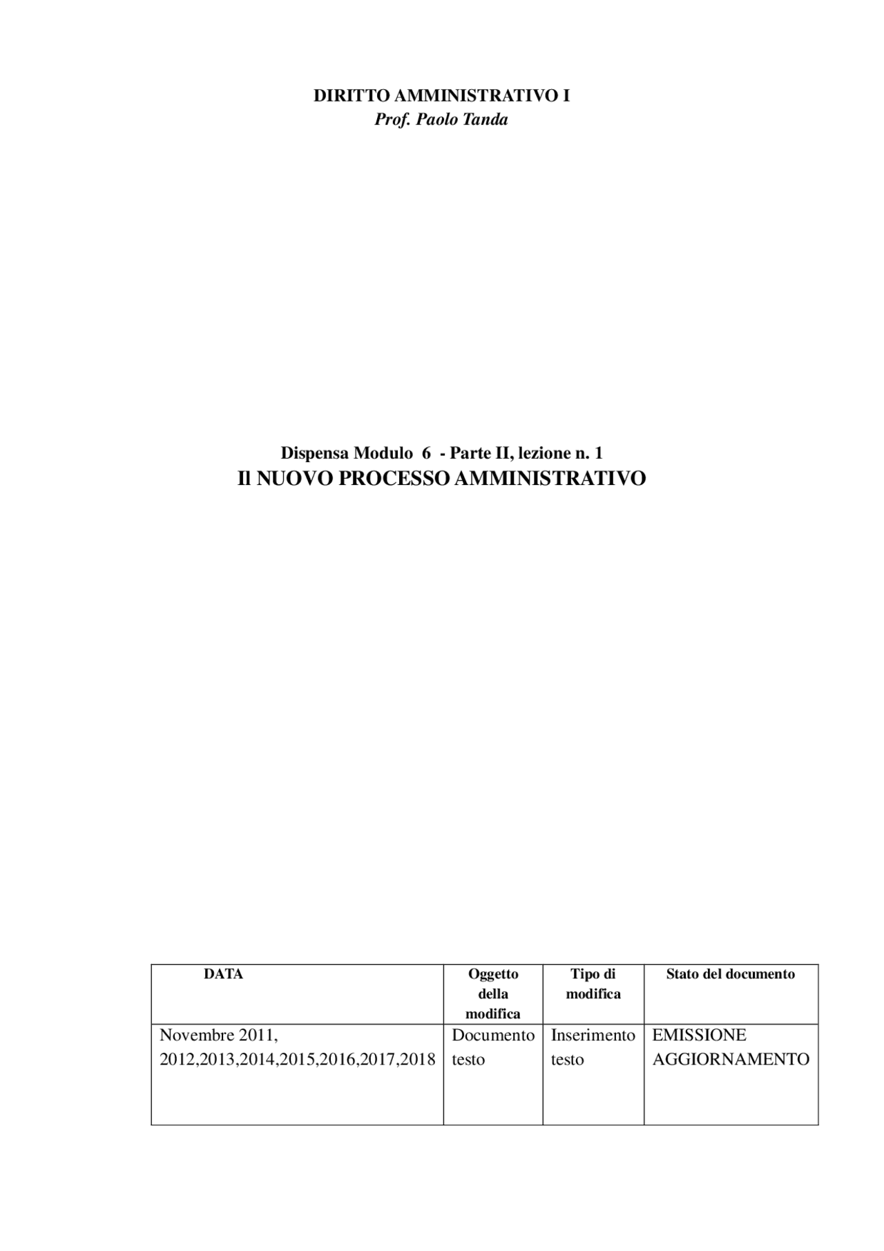 Modulo 6 Il Nuovo Processo Amministrativo Prof Tanda Unicusano