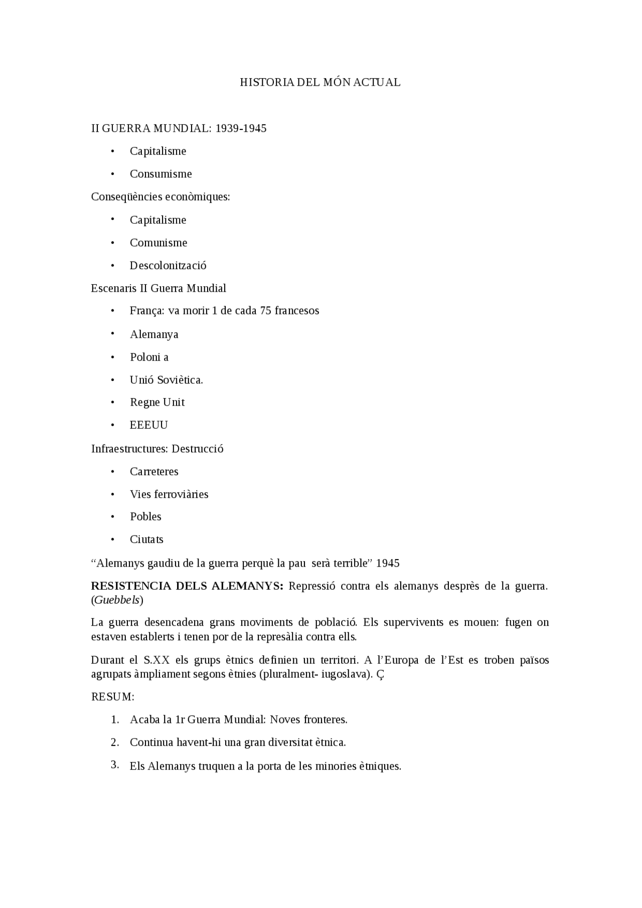 Historia Del Món Actual Docsity
