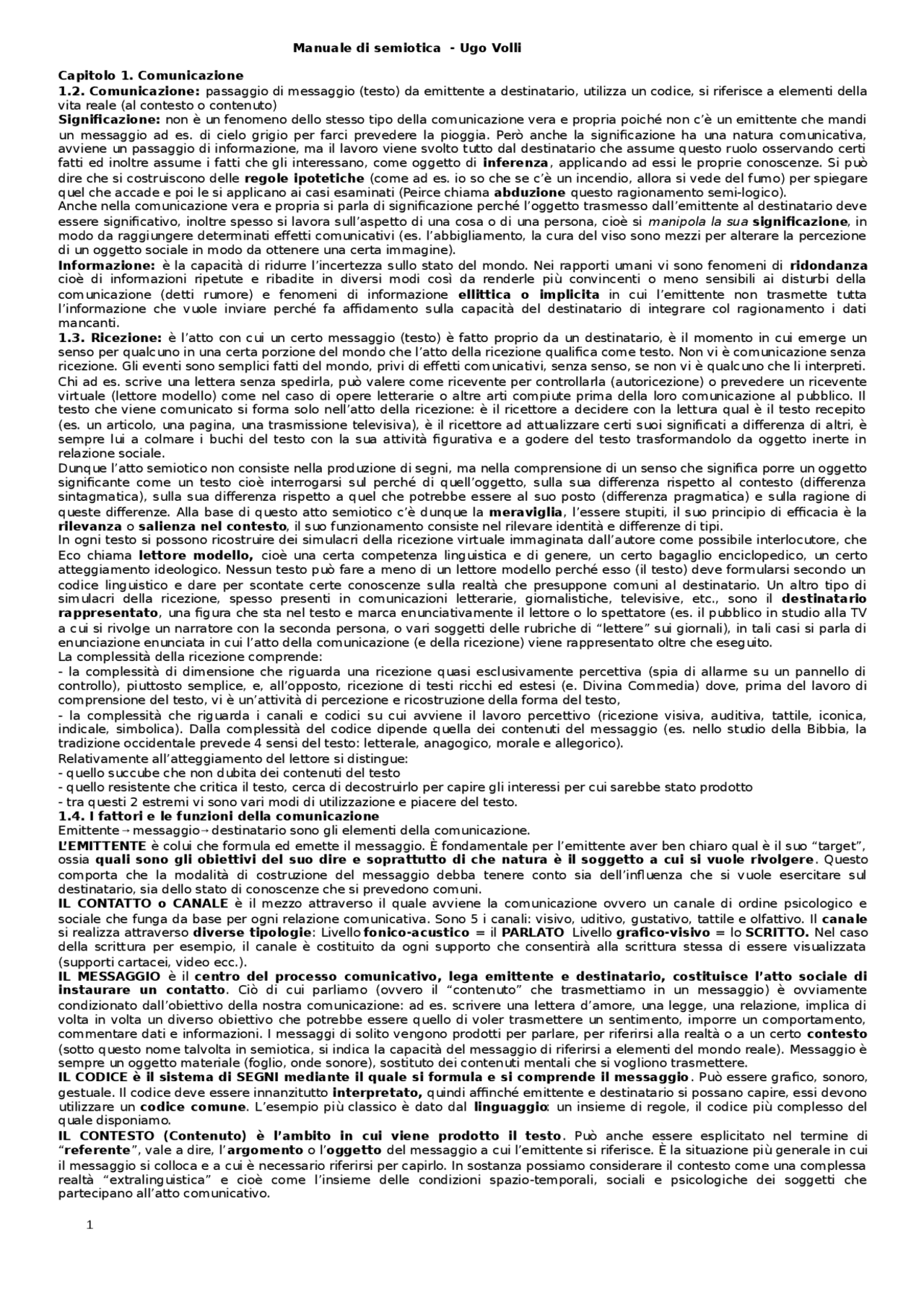 Riassunto Del Libro Manuale Di Semiotica Docsity