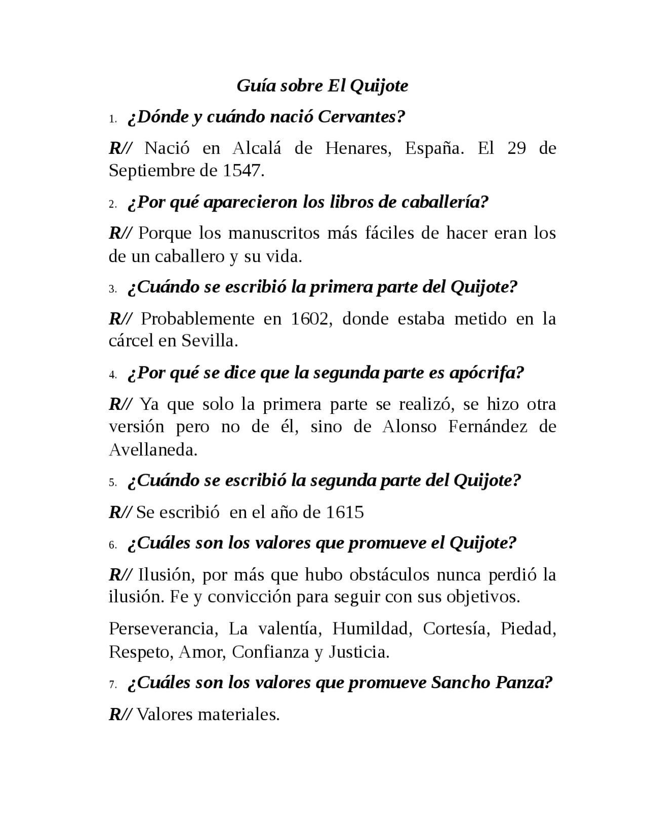 Guia Don Quijote de la Mancha- Miguel de Cervantes Saavedra- | Guías ...