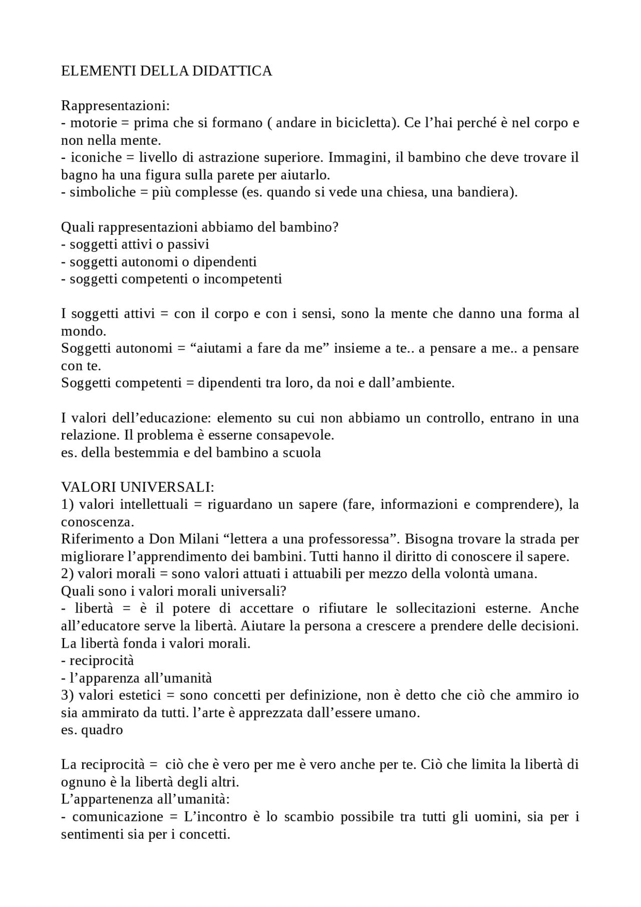 Appunti Elementi Di Didattica Docsity