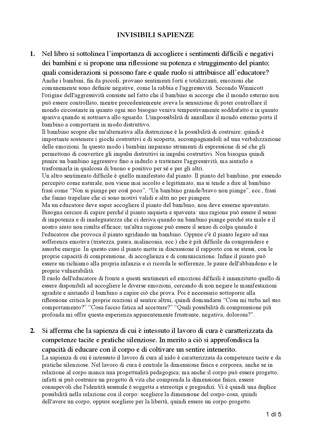 Invisibili Sapienze Docsity
