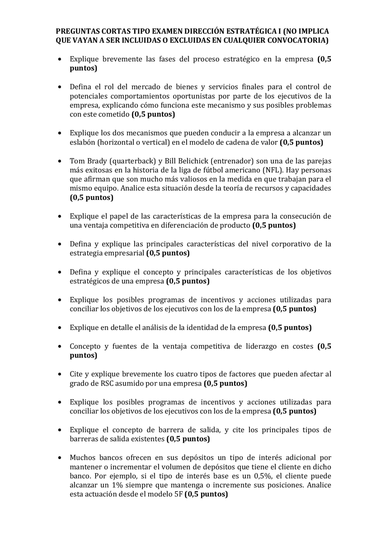 Dirección Estratégica I Docsity