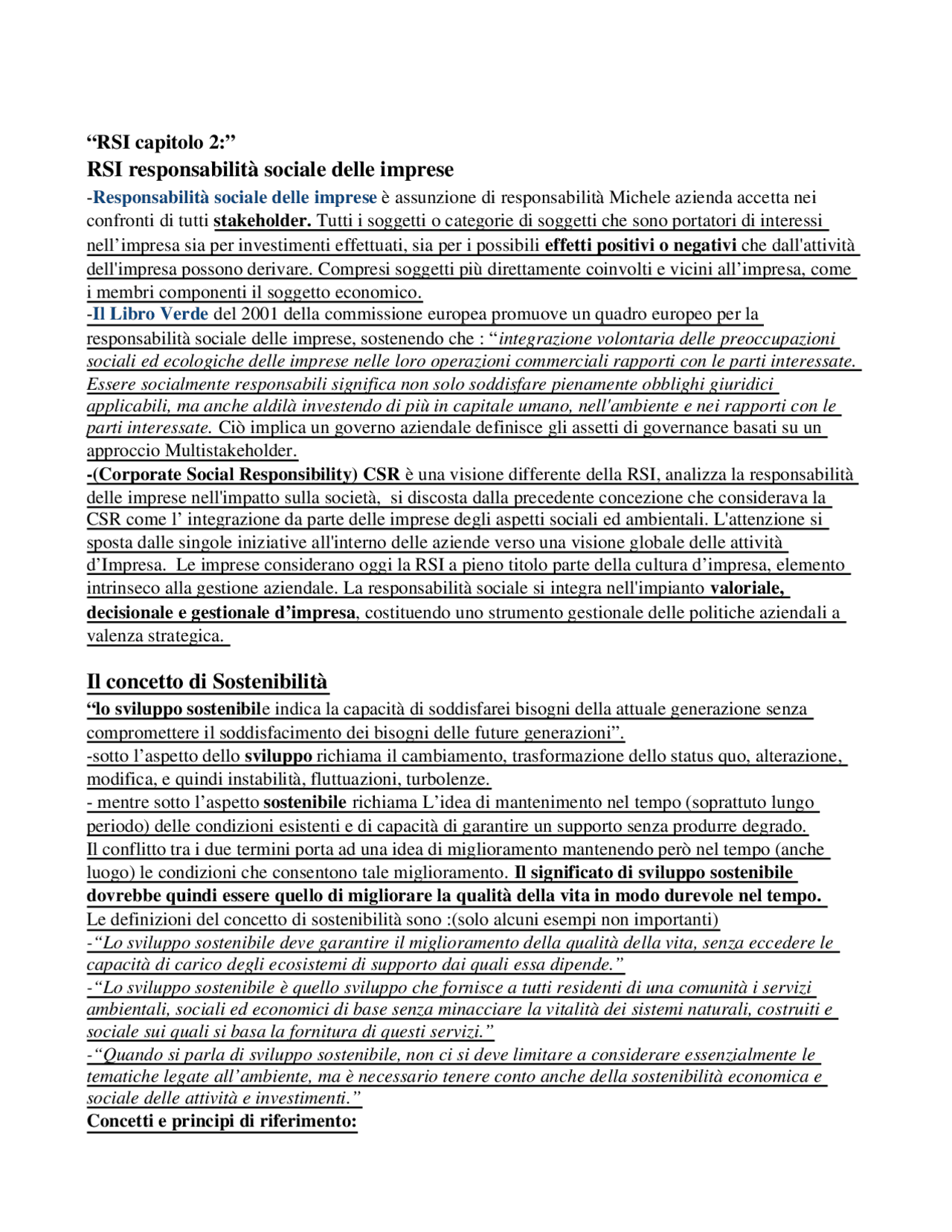 Rsi Responsabilità Sociale Dimpresa Docsity