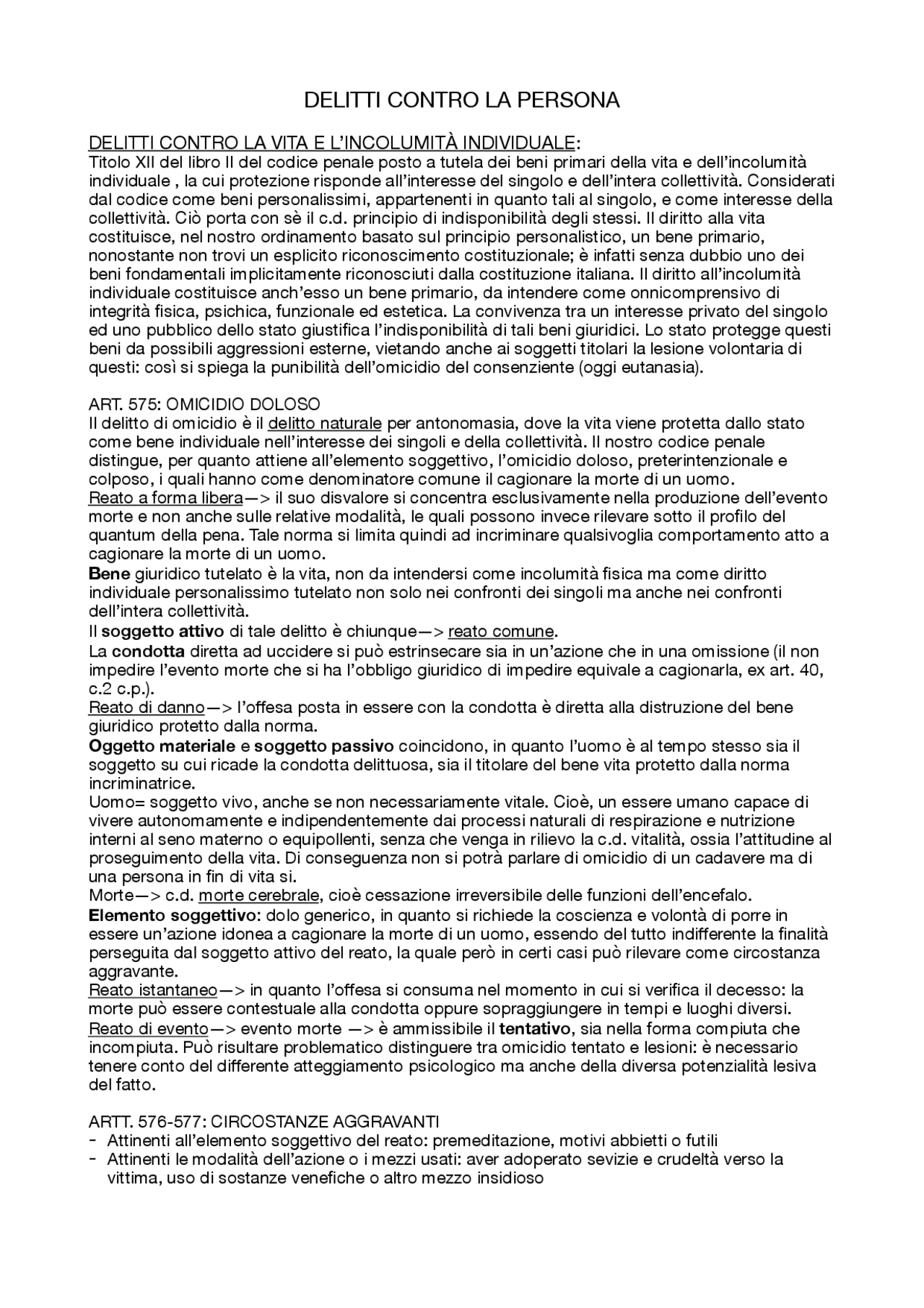 Riassunto Di Diritto Penale Ii Docsity