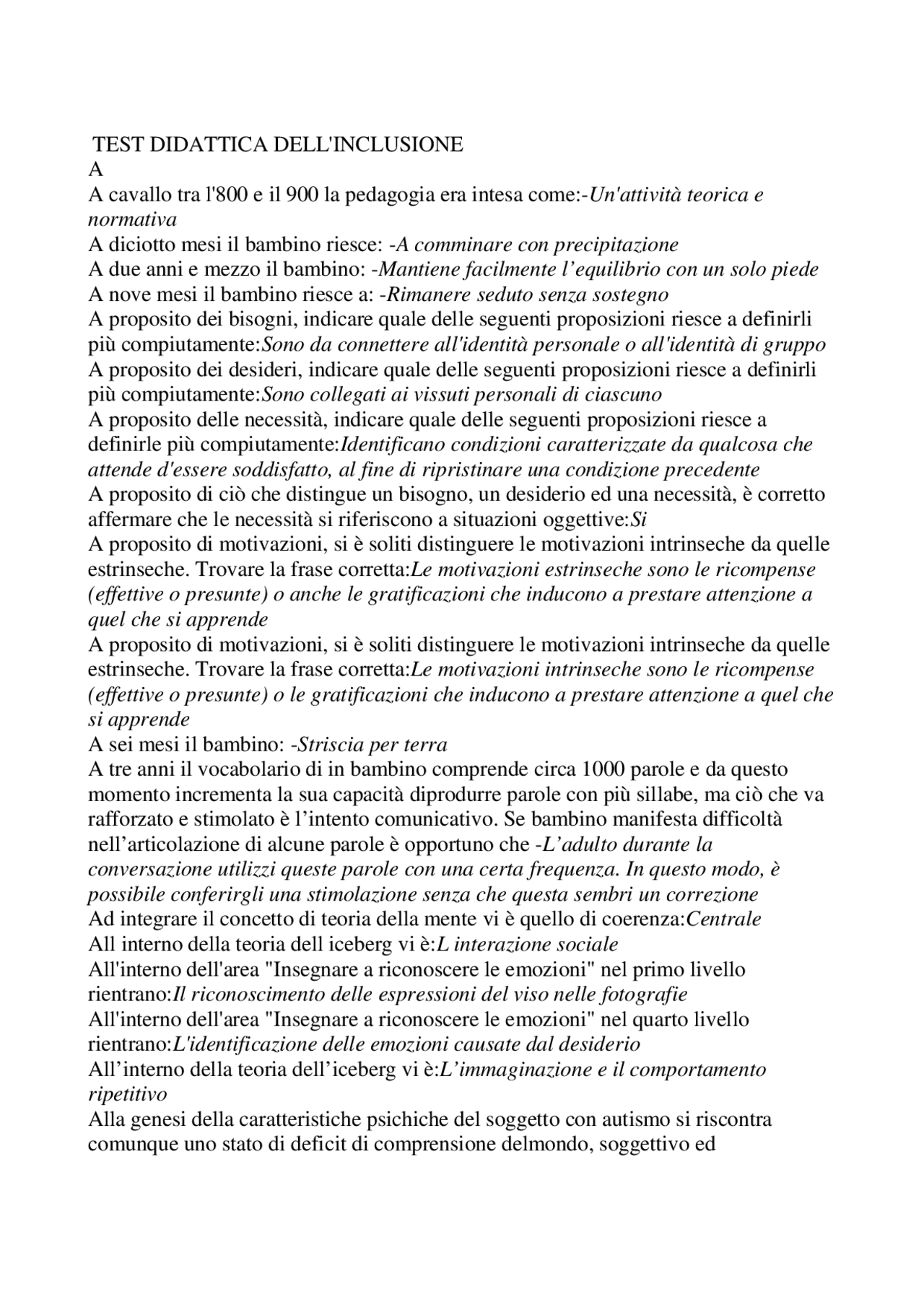 Didattica Inclusione Docsity