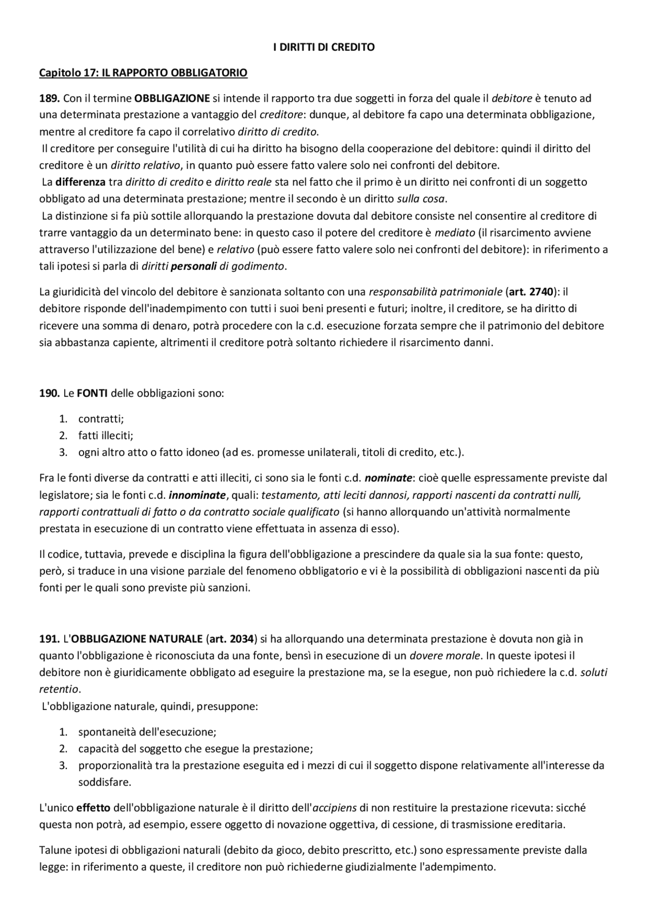 Diritto Privato 1 I Contratti Docsity