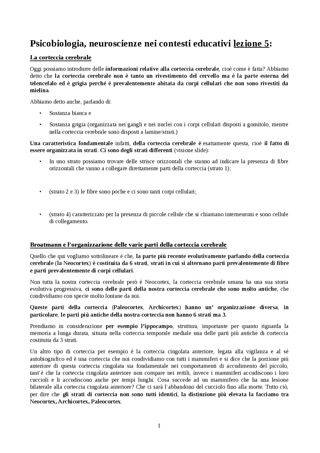 Appunti Di Lezione Per Esame Di Psicobiologia Docsity
