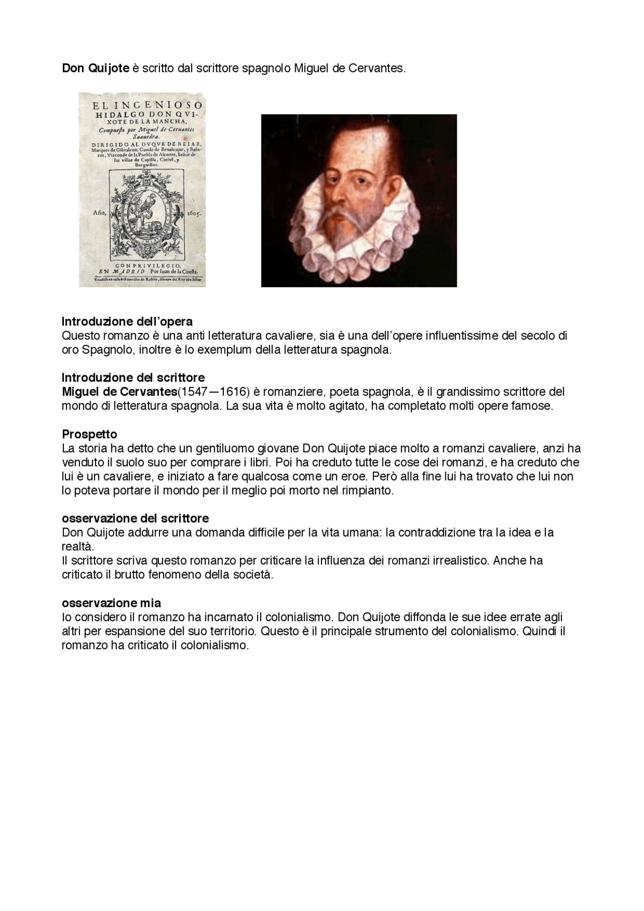 Don Quijote: Una critica alla letteratura cavalleresca e al ...