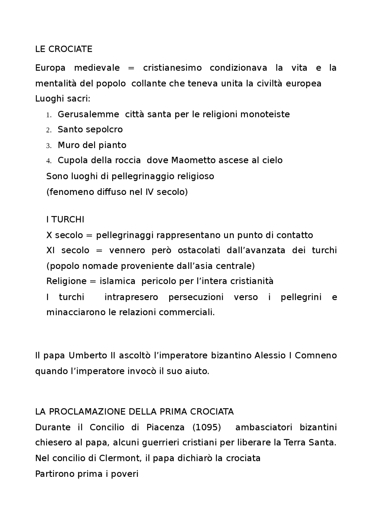 Riassunto Sulle Crociate Docsity