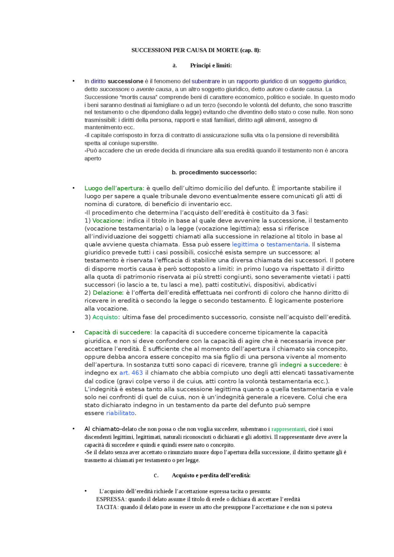 Riassunto Istruzioni Di Diritto Civile Docsity