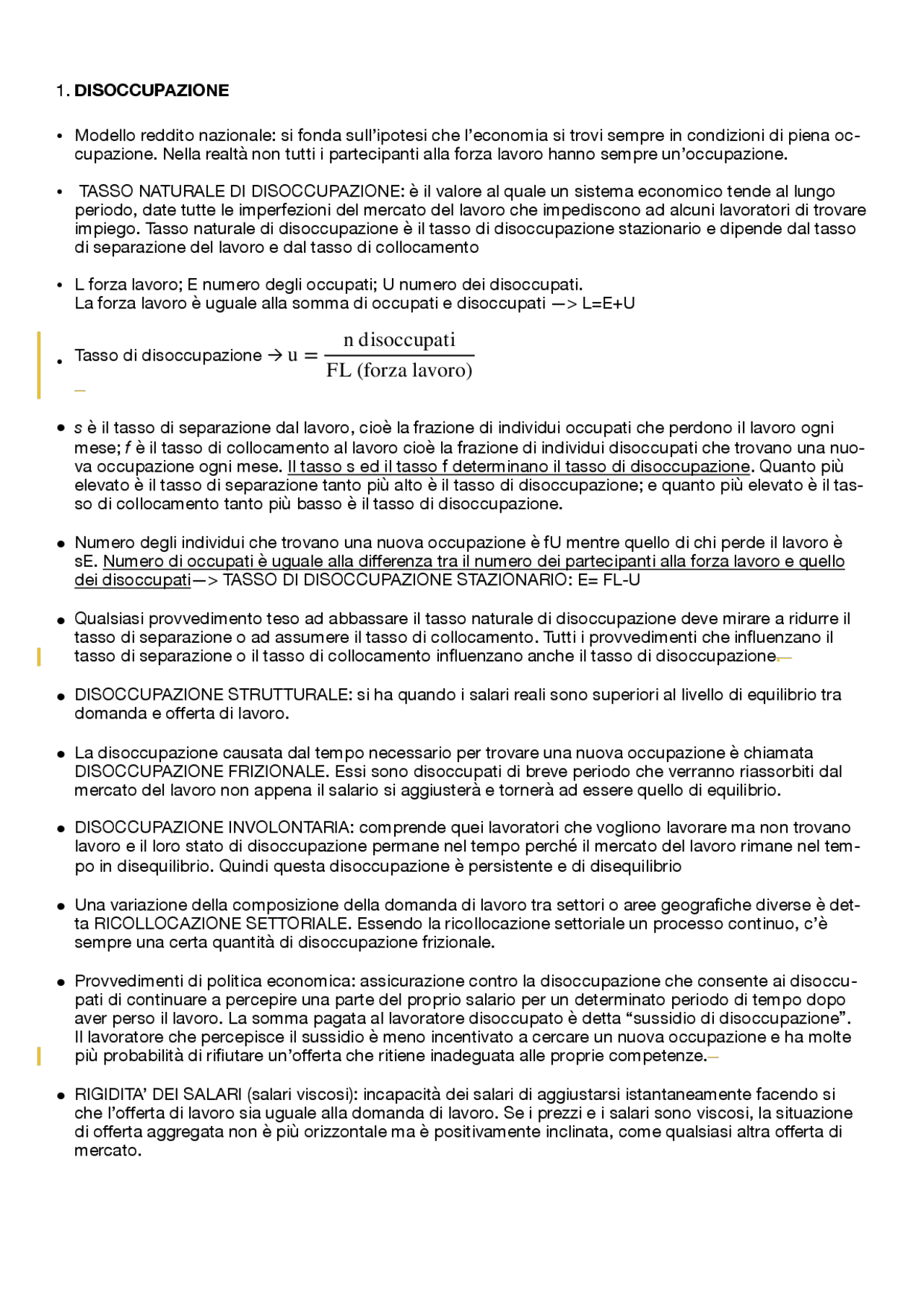 Definizioni Macroeconomia Docsity
