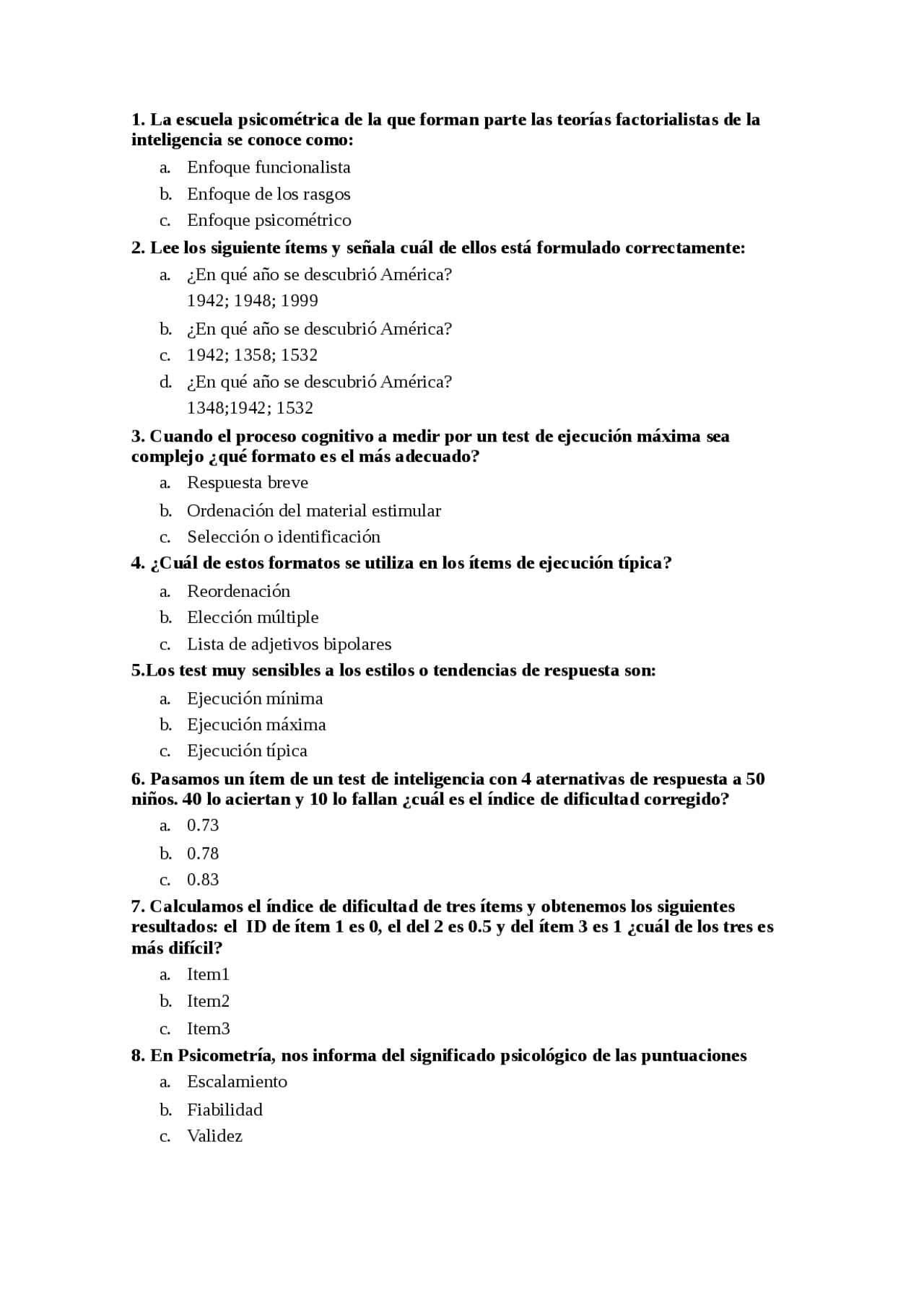 Examen Psicometría Primer Cuatri Exámenes De Psicometría Docsity
