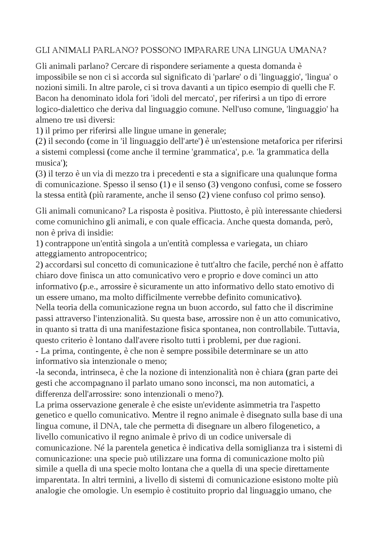 Linguistica Generale Docsity