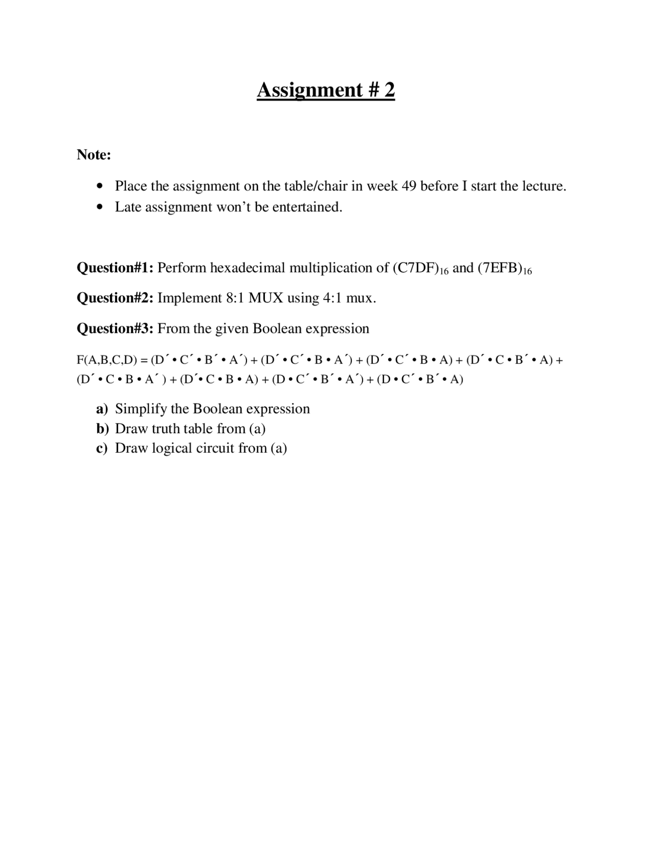 Electronics Assignment Docsity
