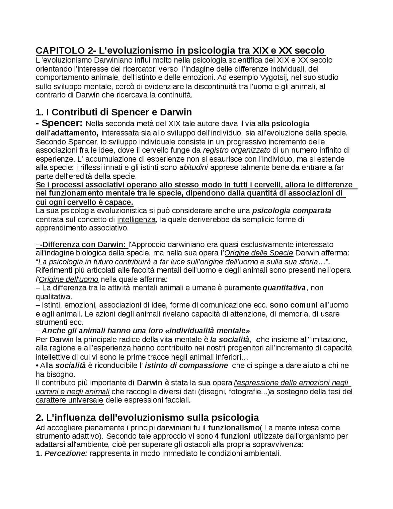 Riassunto Capitolo 1 2 3 Docsity