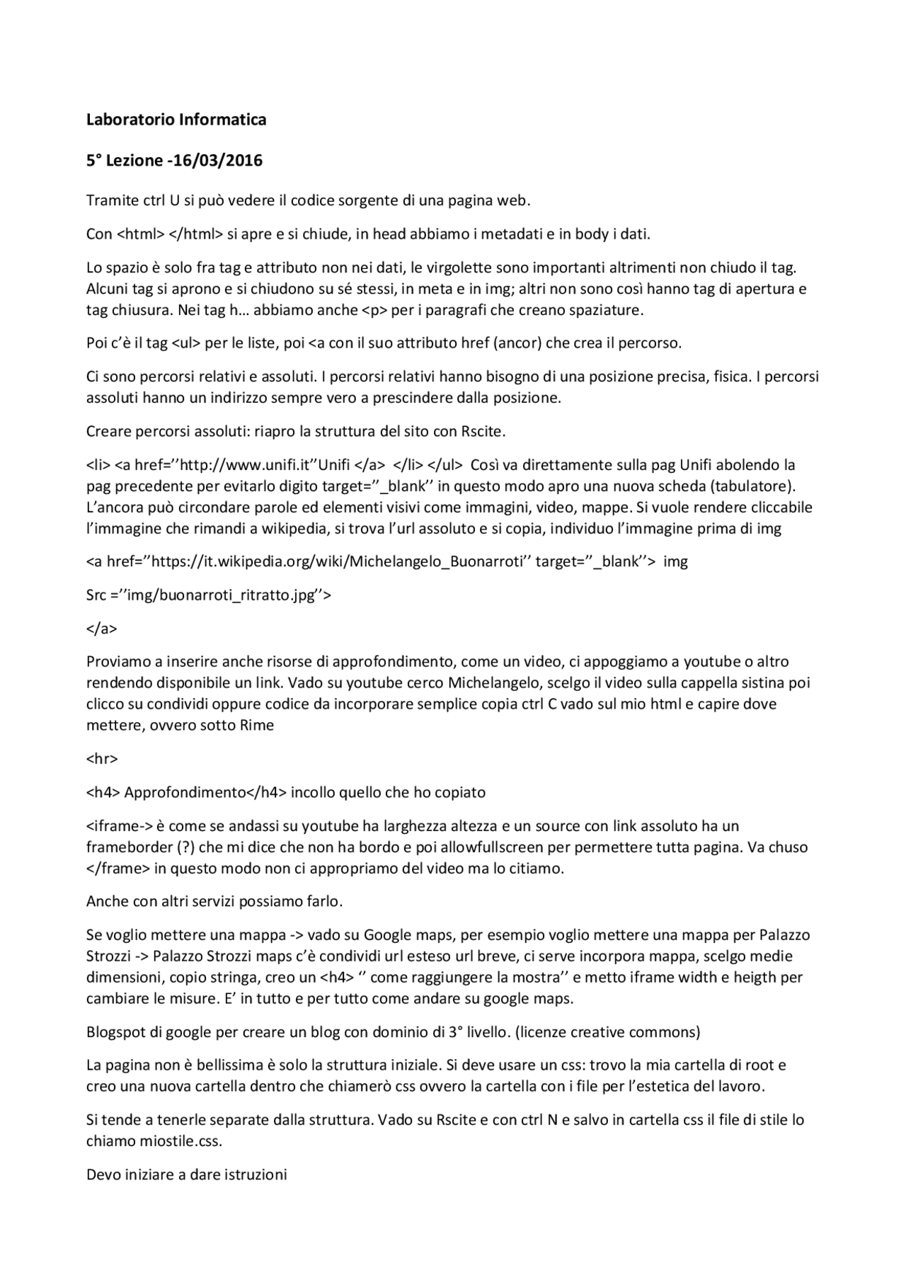 Appunti Laboratorio Informatica Prof Salvatore Paone Docsity