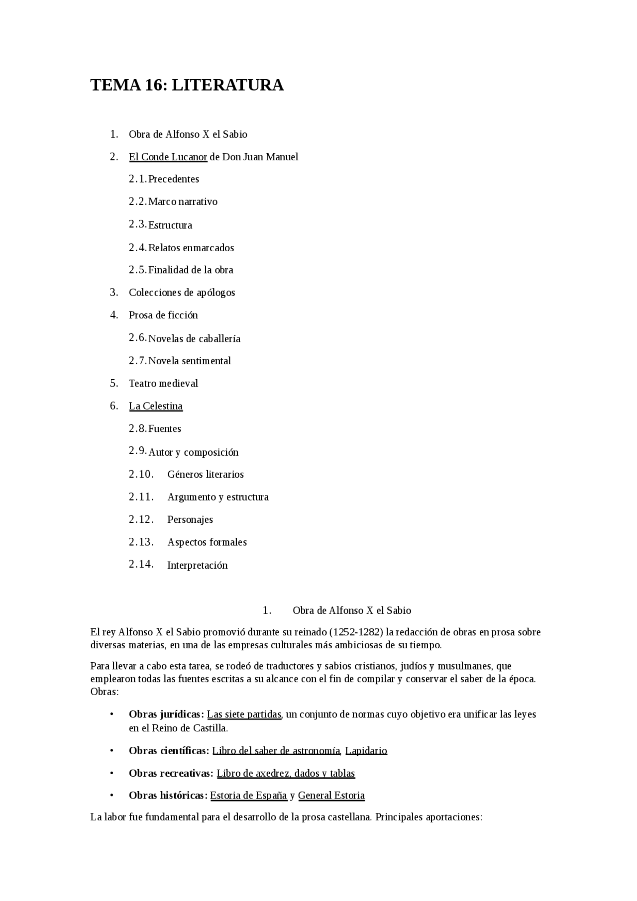 Unit 16 Literature (Literatura) | Summaries Spanish | Docsity