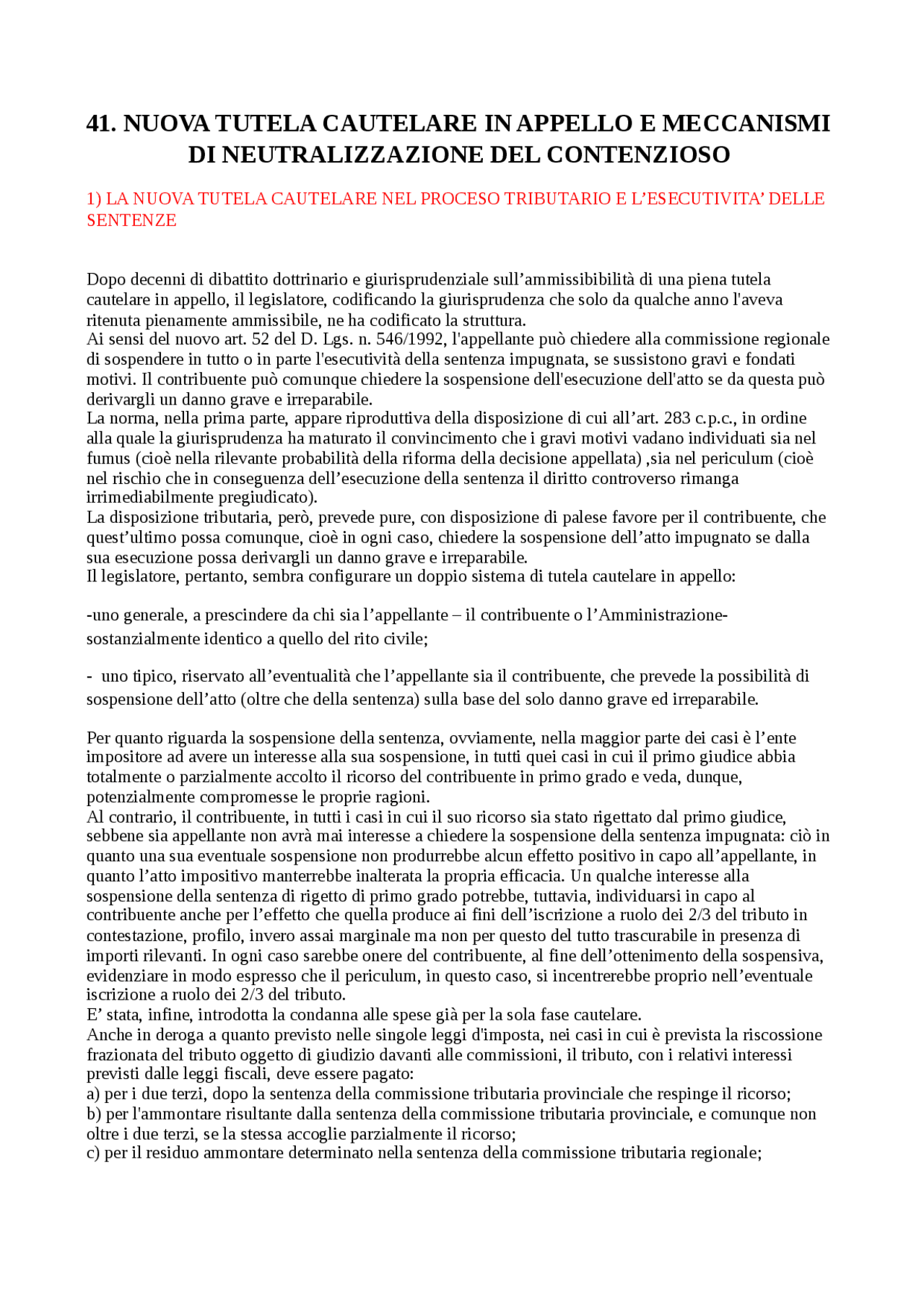 Riassunto Tributario Docsity